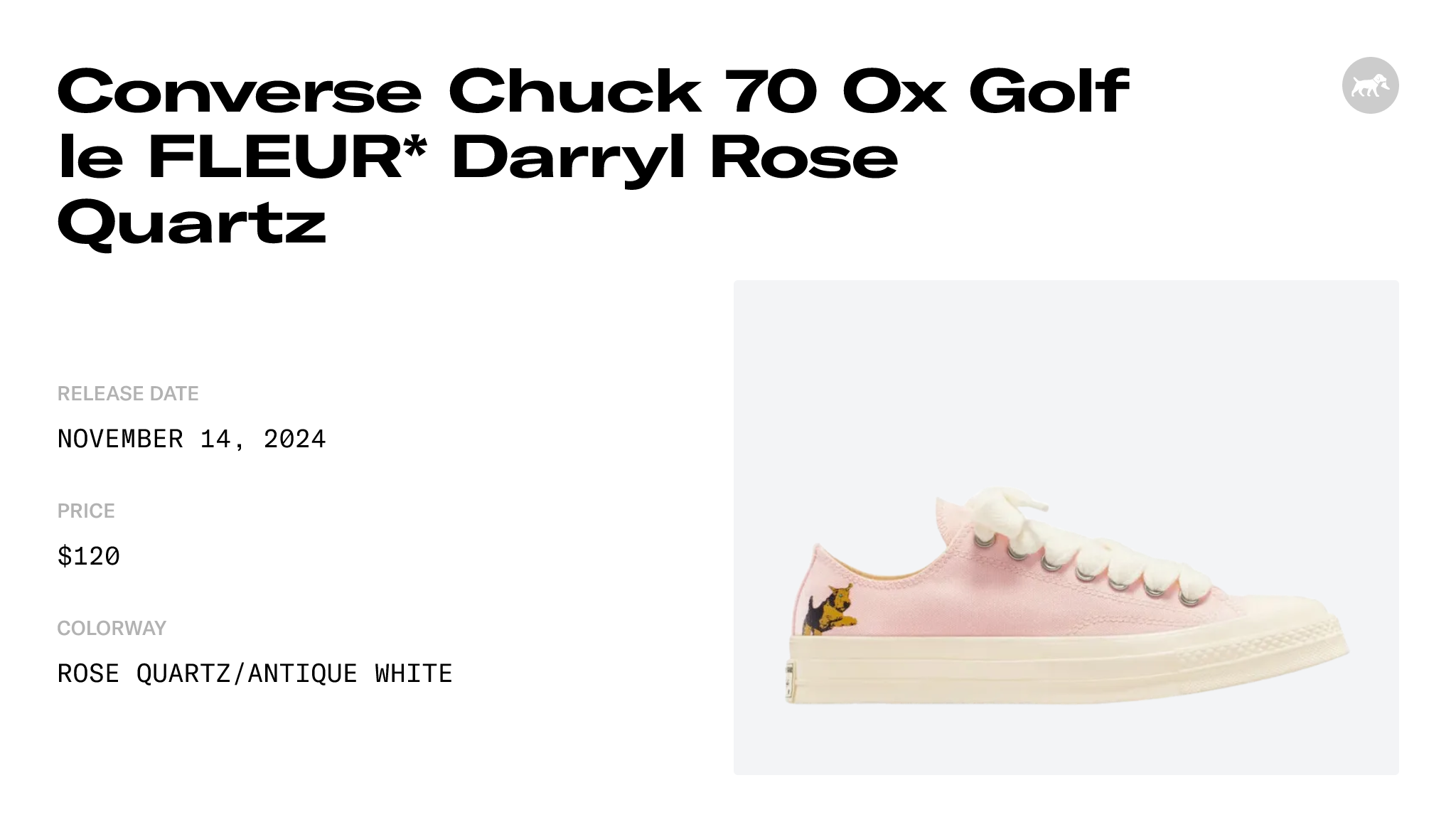 Converse Chuck 70 Ox Golf le FLEUR* Darryl Rose Quartz - A12147C
