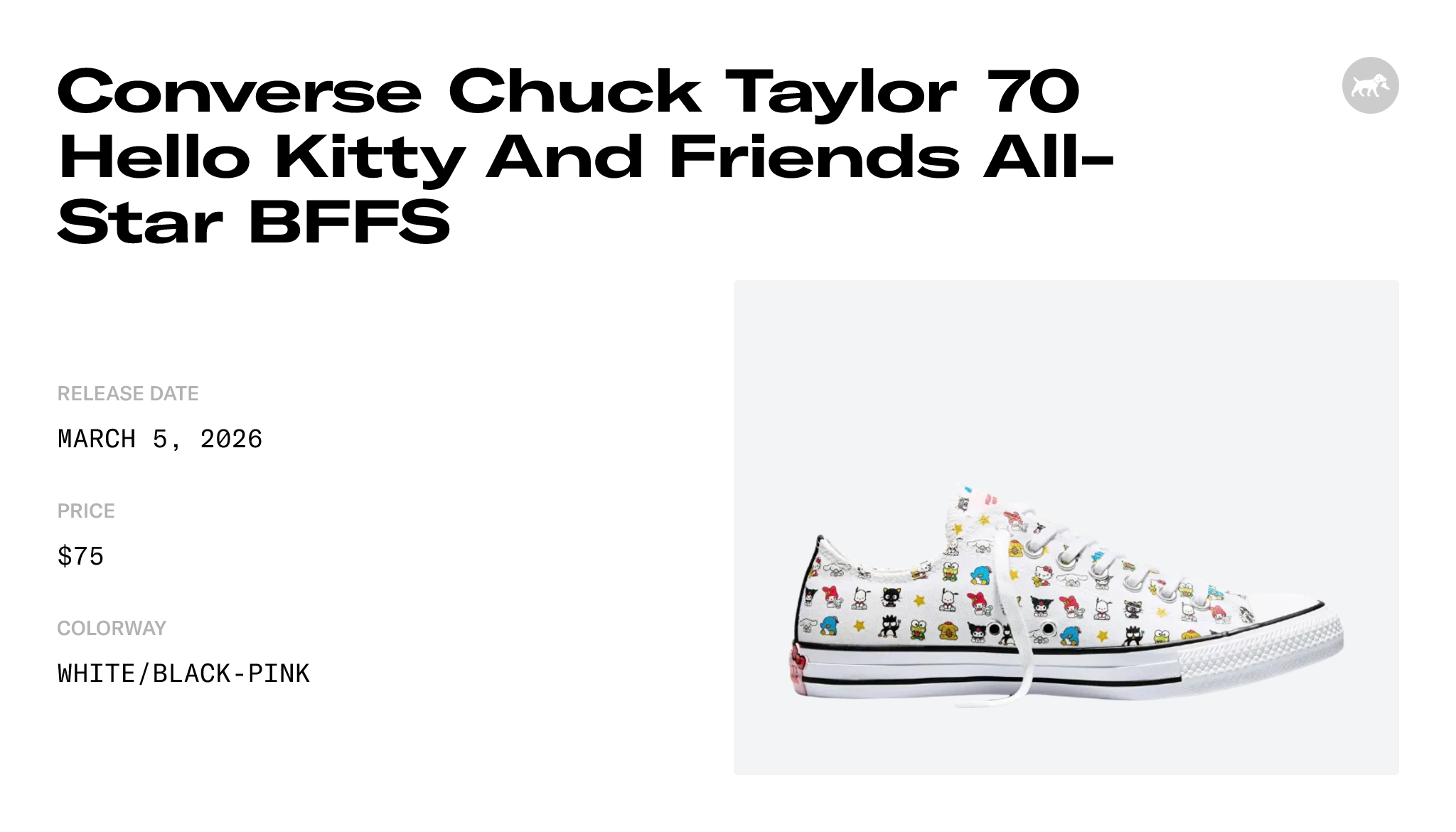 Converse Chuck Taylor 70 Hello Kitty And Friends All-Star BFFS - A17700C
