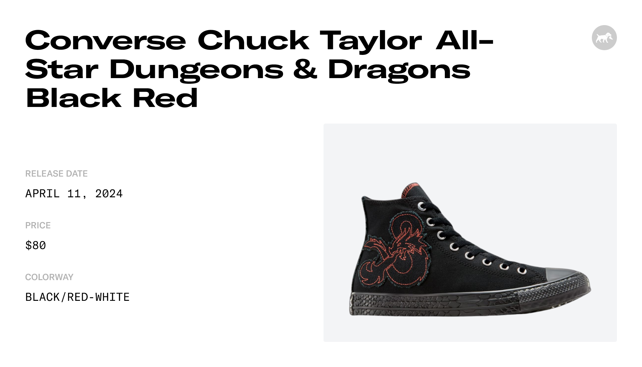 Converse Chuck Taylor All-Star Dungeons & Dragons Black Red - A09886C