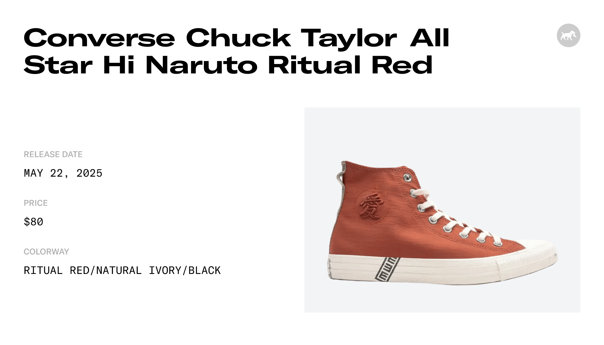 Converse Chuck Taylor All Star Hi Naruto Ritual Red - A14838C