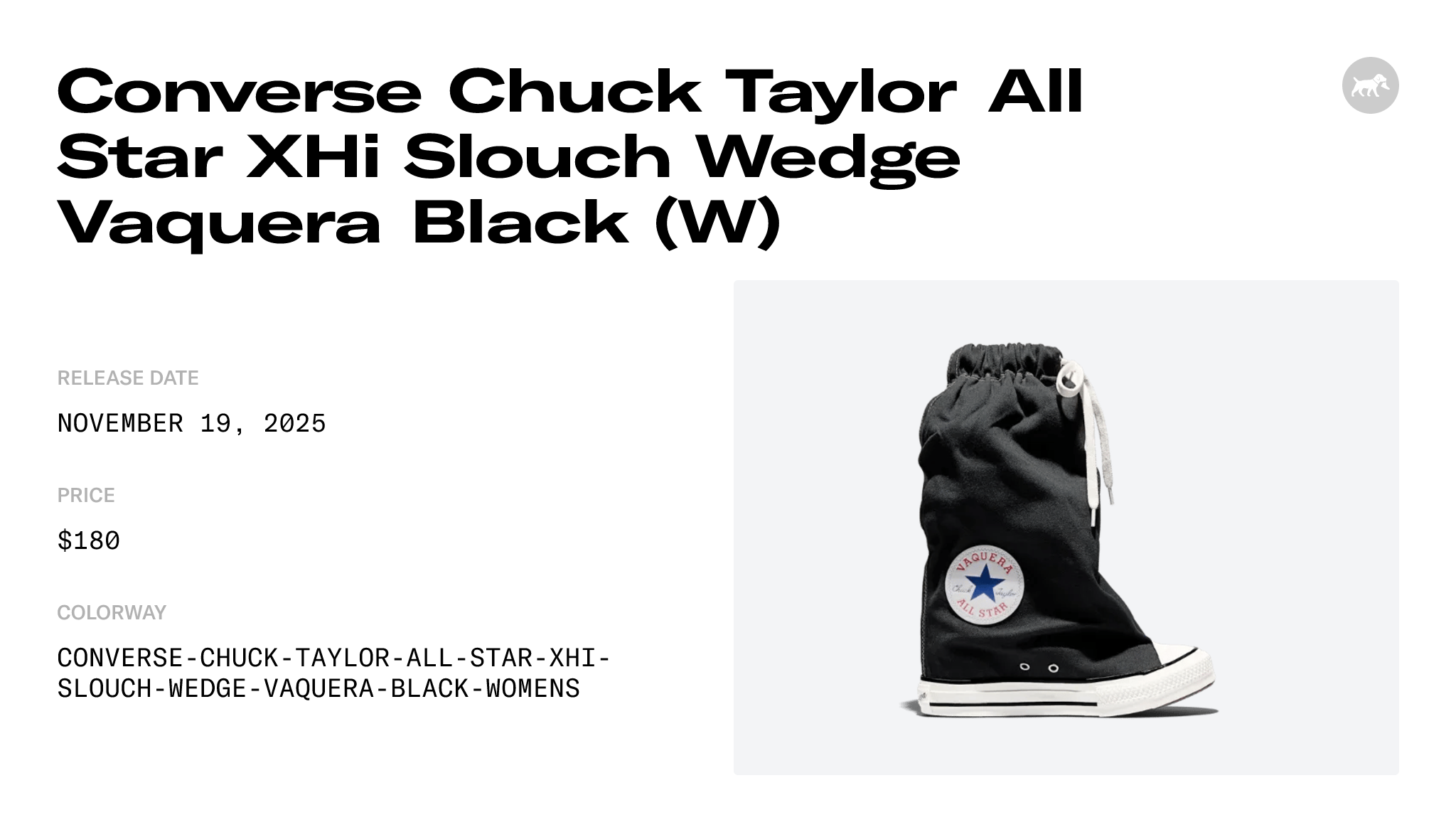 Converse Chuck Taylor All Star XHi Slouch Wedge Vaquera Black (W) - A17687C
