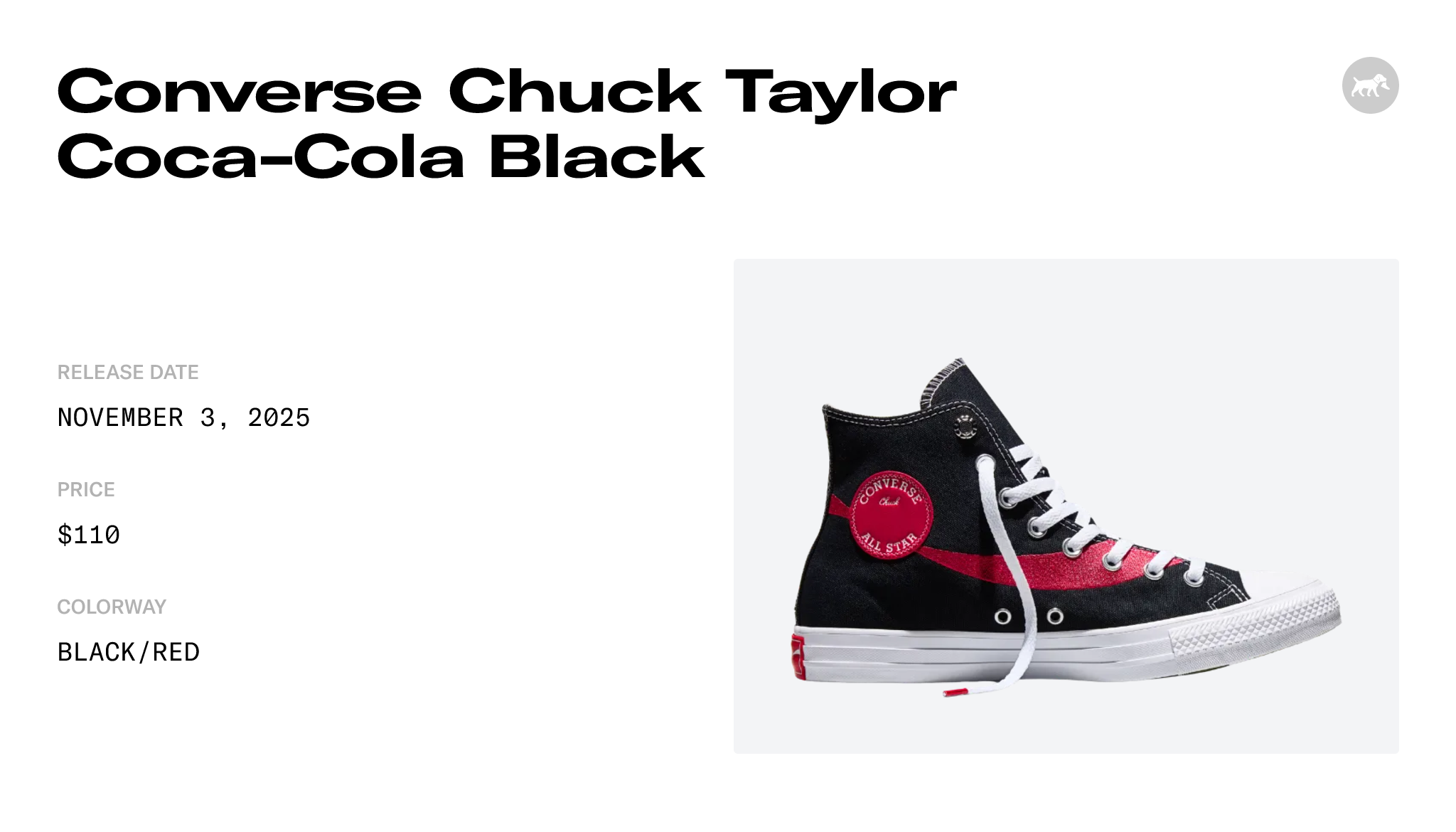 Converse Chuck Taylor Coca-Cola Black - A18435C Raffles & Where to Buy