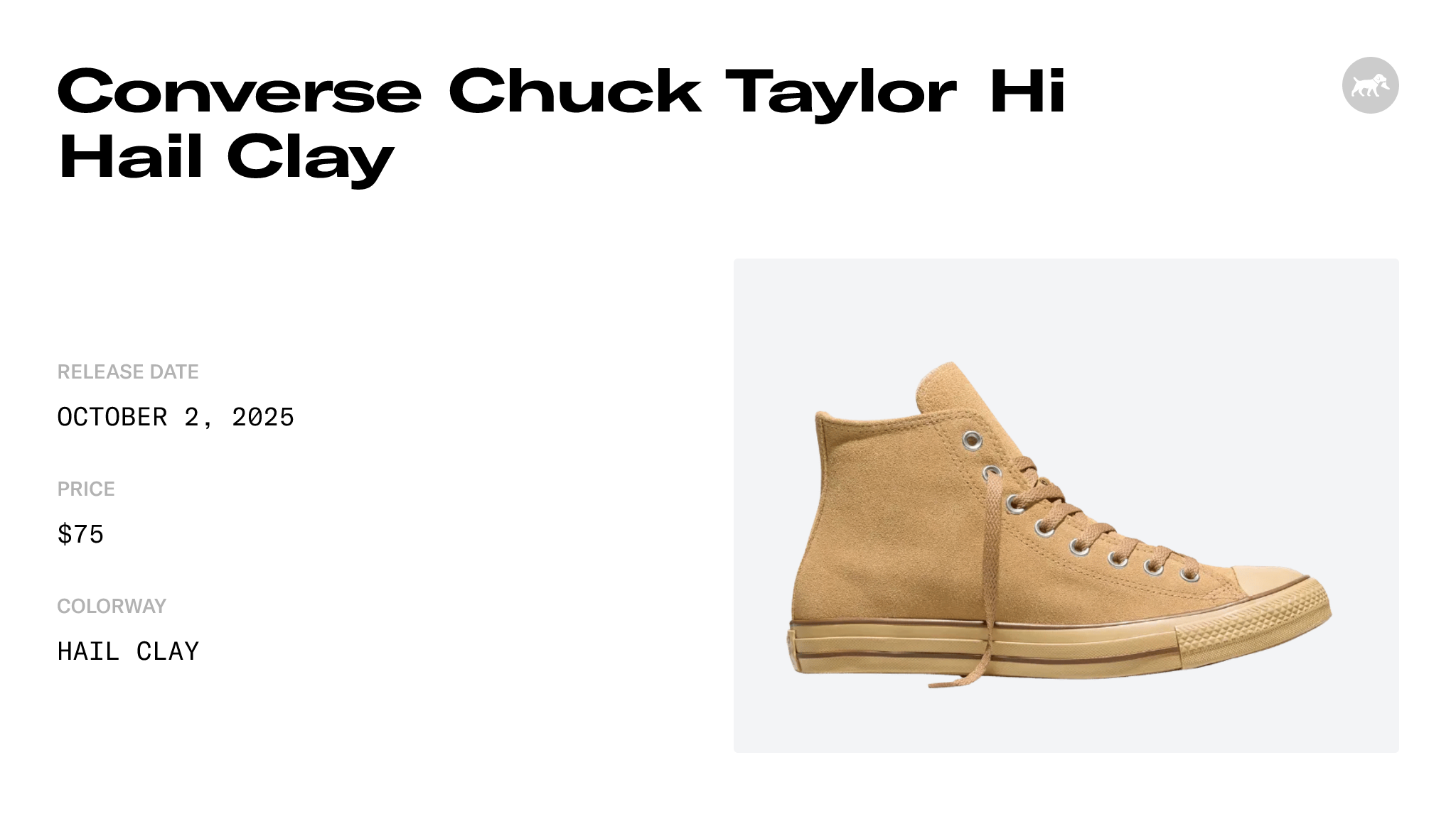Converse Chuck Taylor Hi Hail Clay - A18996C Raffles & Where to Buy