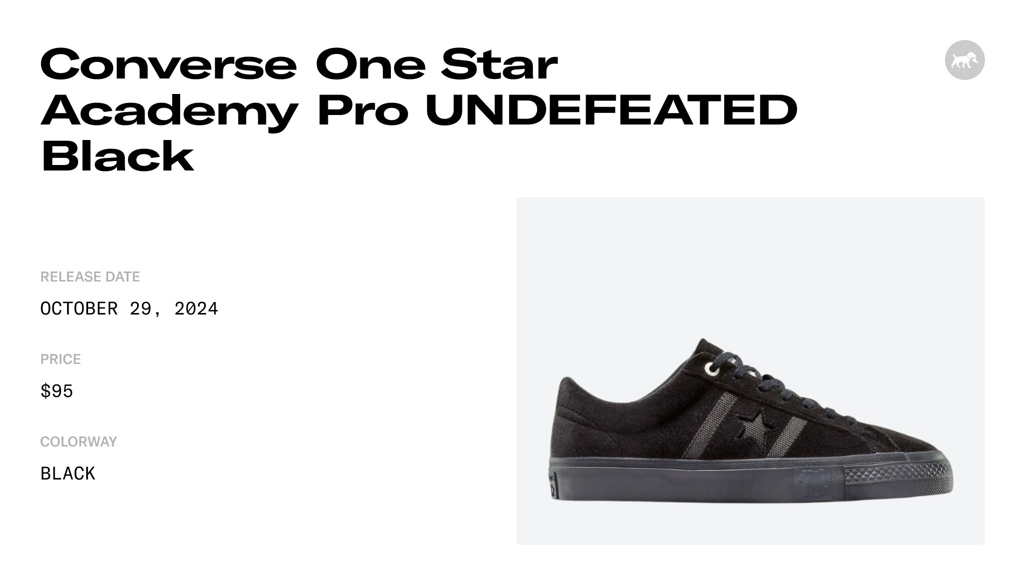 Converse One Star Academy Pro UNDEFEATED Black - A12131C