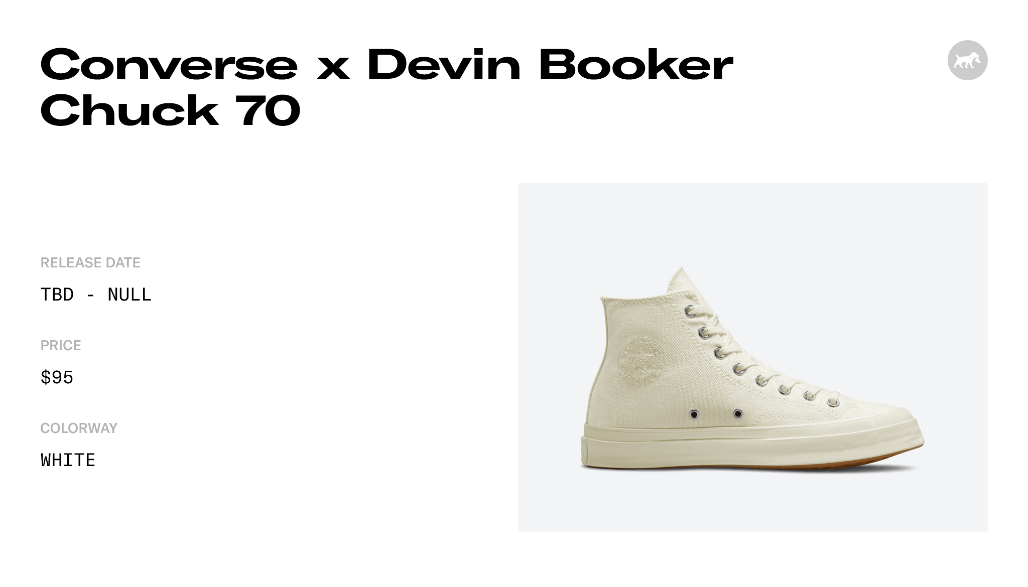 Converse x Devin Booker Chuck 70 - A05290C-100 Release Info