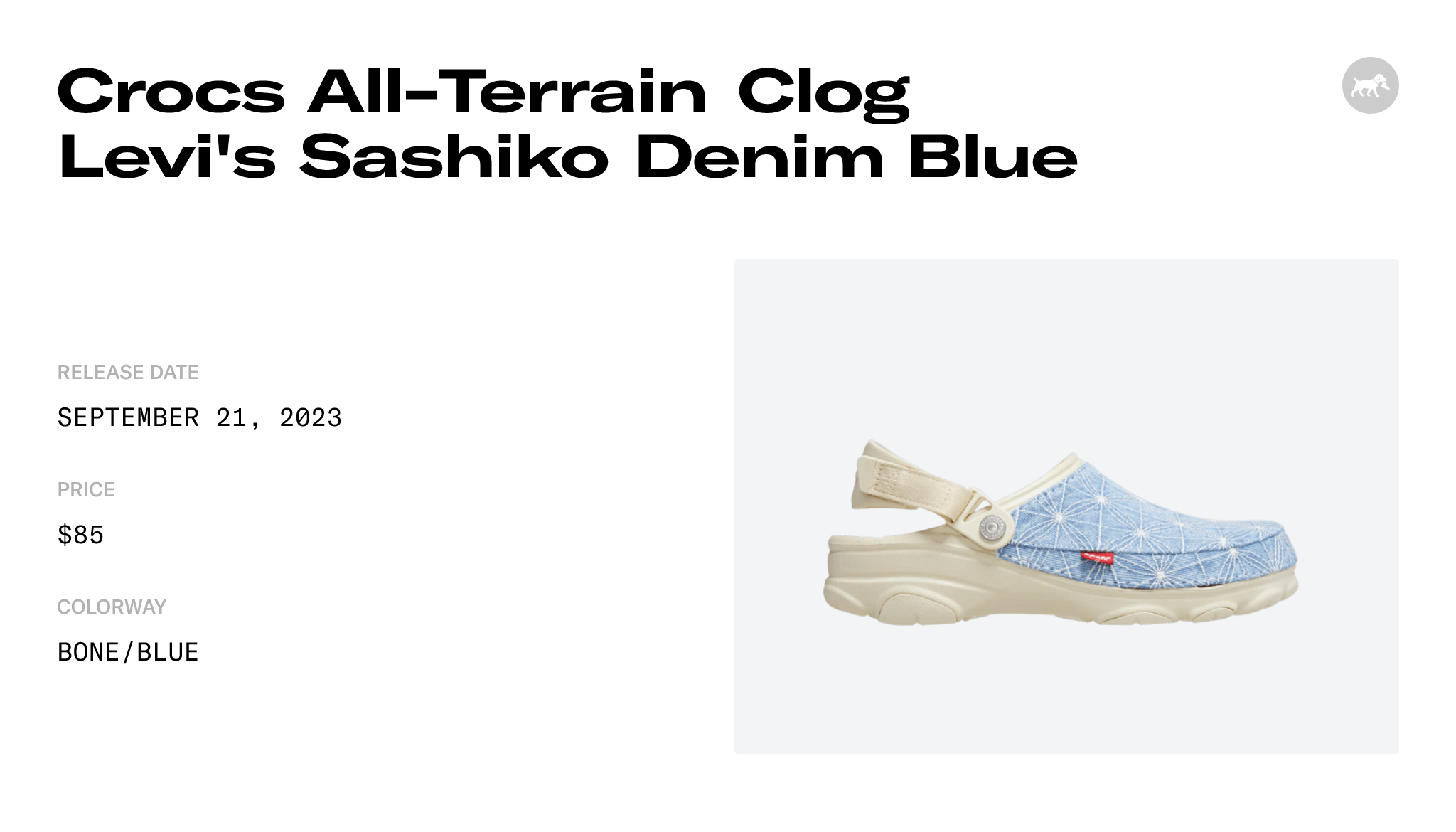 Crocs All-Terrain Clog Levi's Sashiko Denim Blue - 208917-2Y2