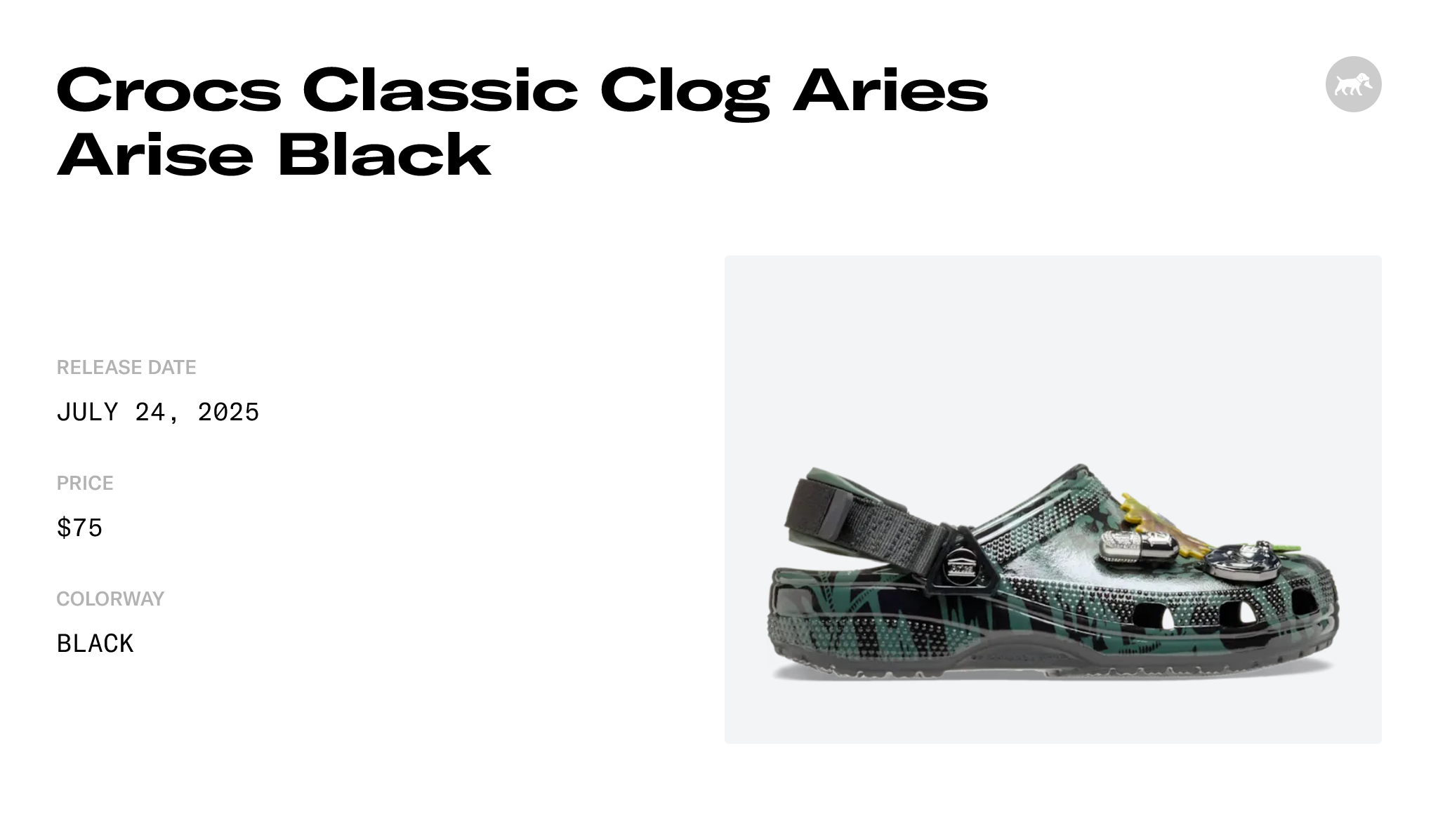 Crocs Classic Clog Aries Arise Black - 211060-001 Raffles & Where to Buy