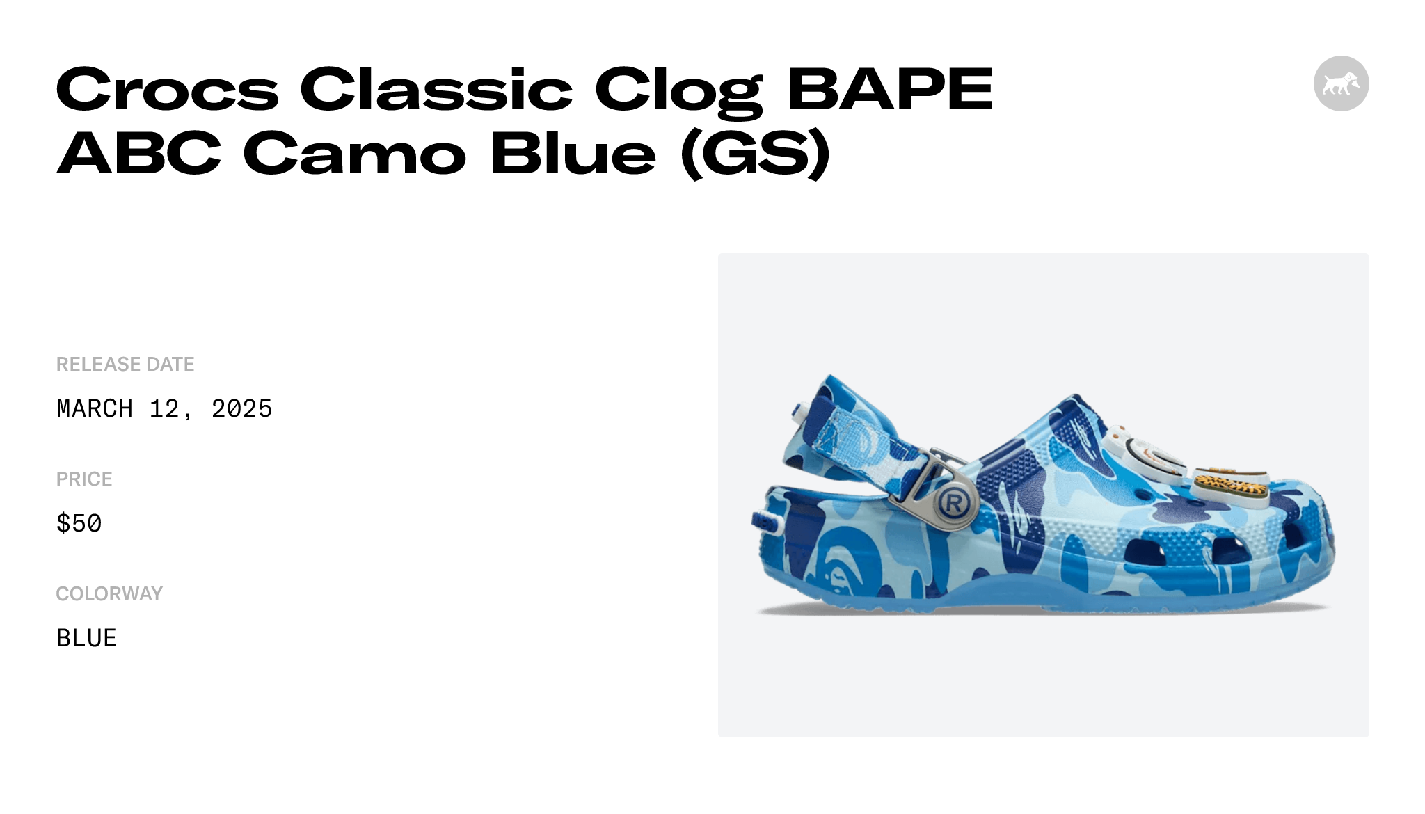 Crocs Classic Clog BAPE ABC Camo Blue (GS) - 210285-4TB