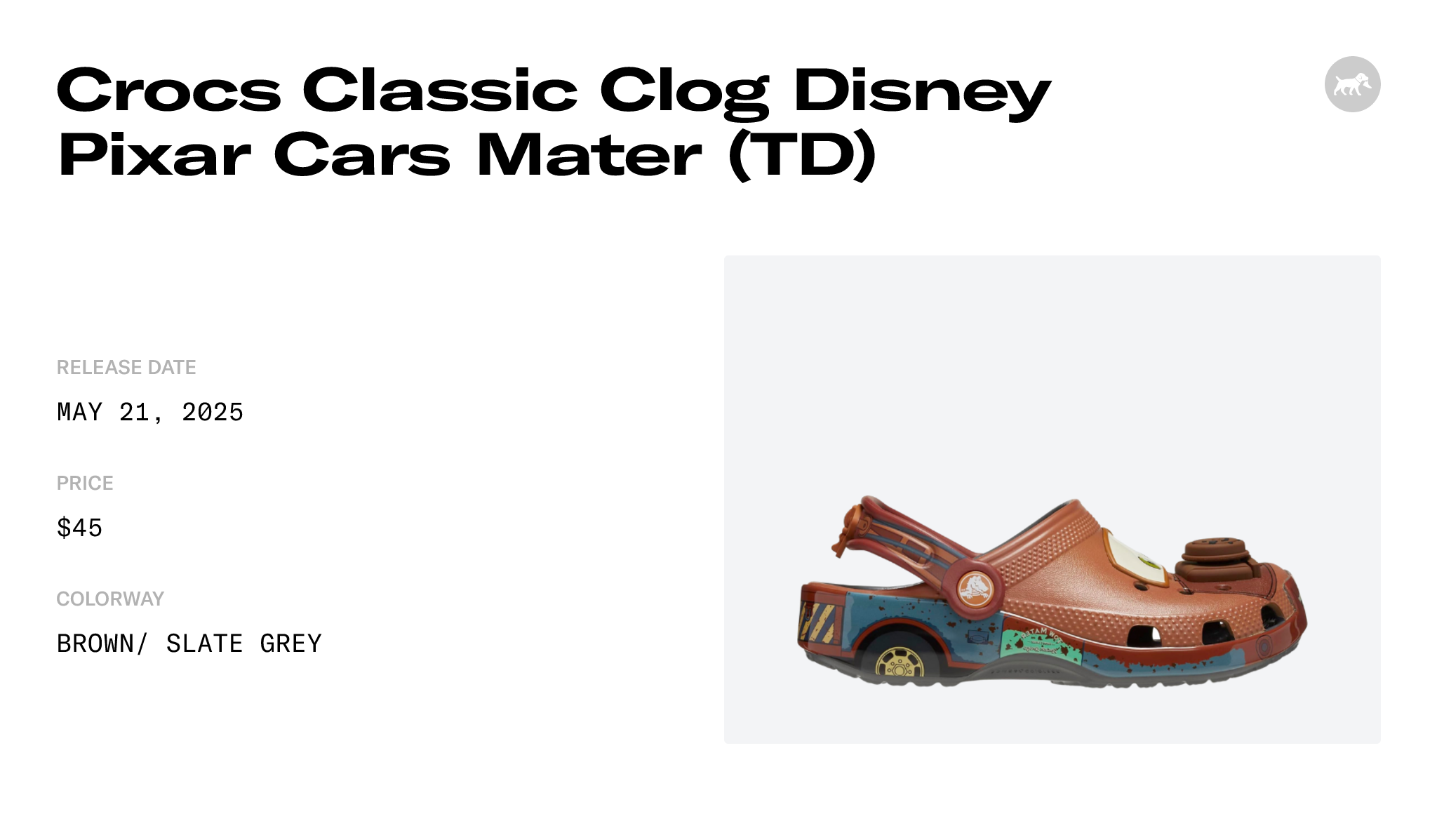 Crocs Classic Clog Disney Pixar Cars Mater (TD) - 9900280