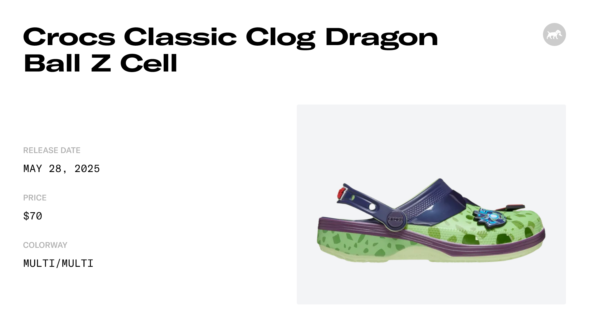 Crocs Classic Clog Dragon Ball Z Cell - 211205-90H Release Info