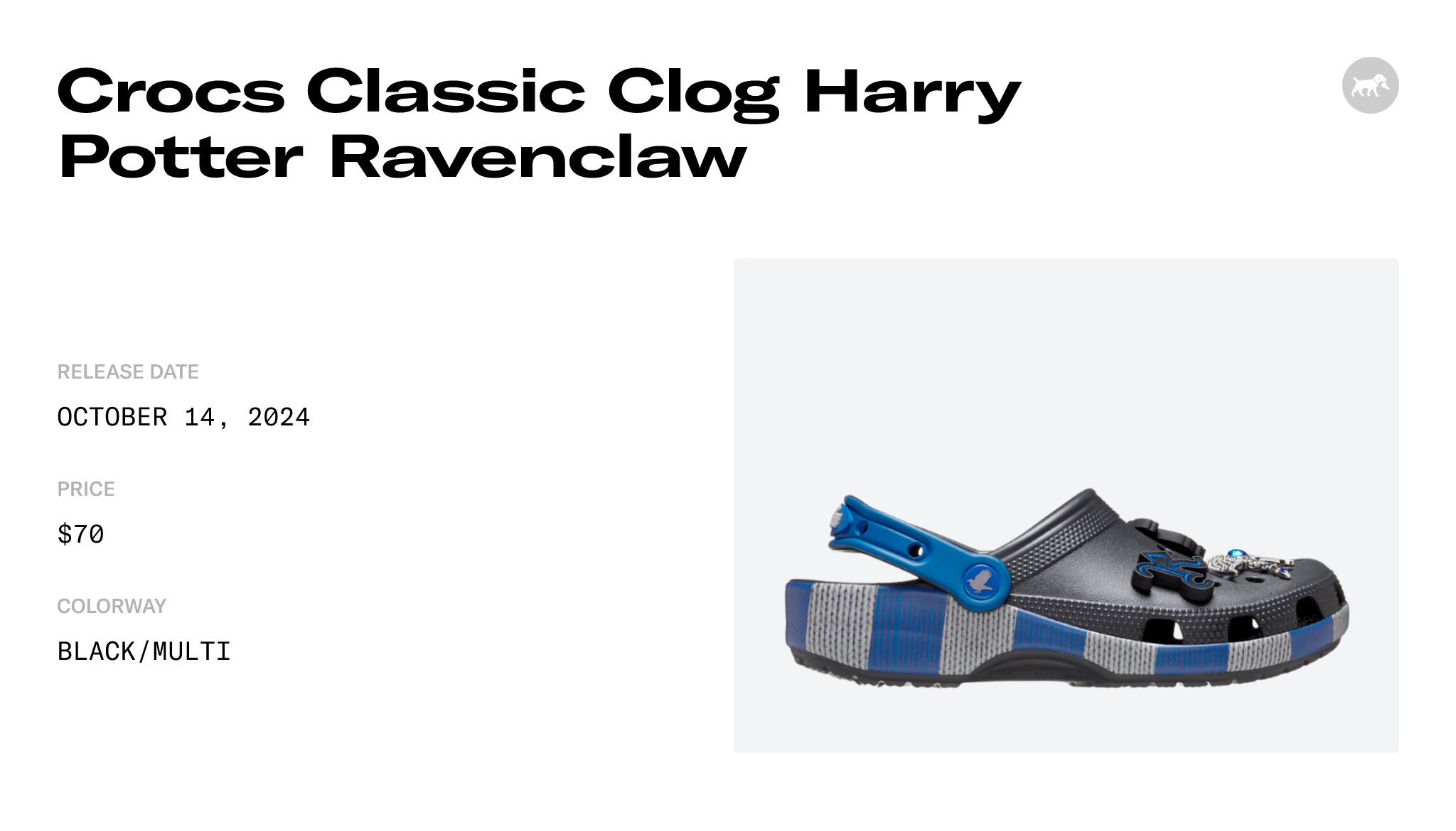 Crocs Classic Clog Harry Potter Ravenclaw - 210528-90H Release Info