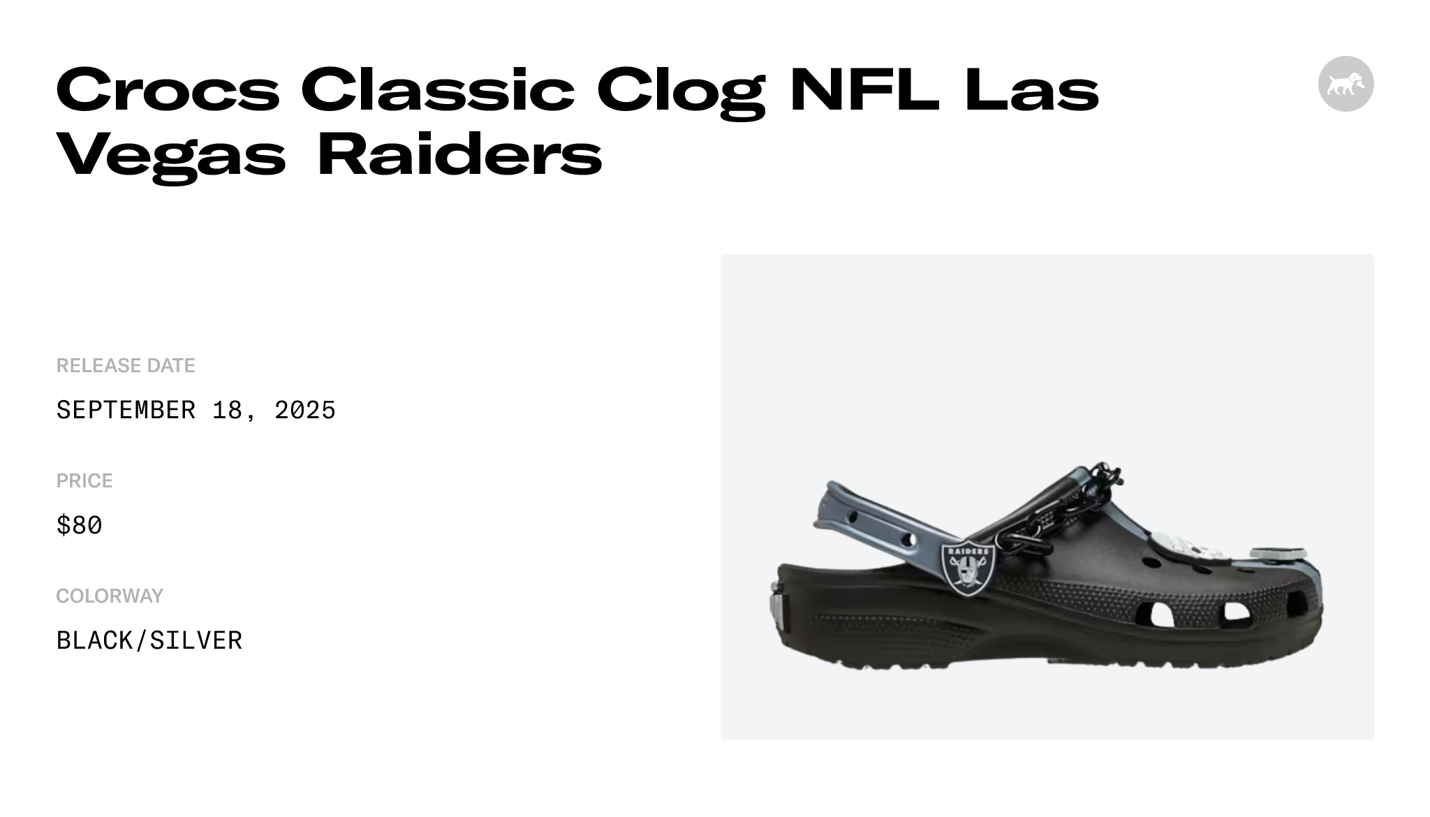 Crocs Classic Clog NFL Las Vegas Raiders - 212450-90H
