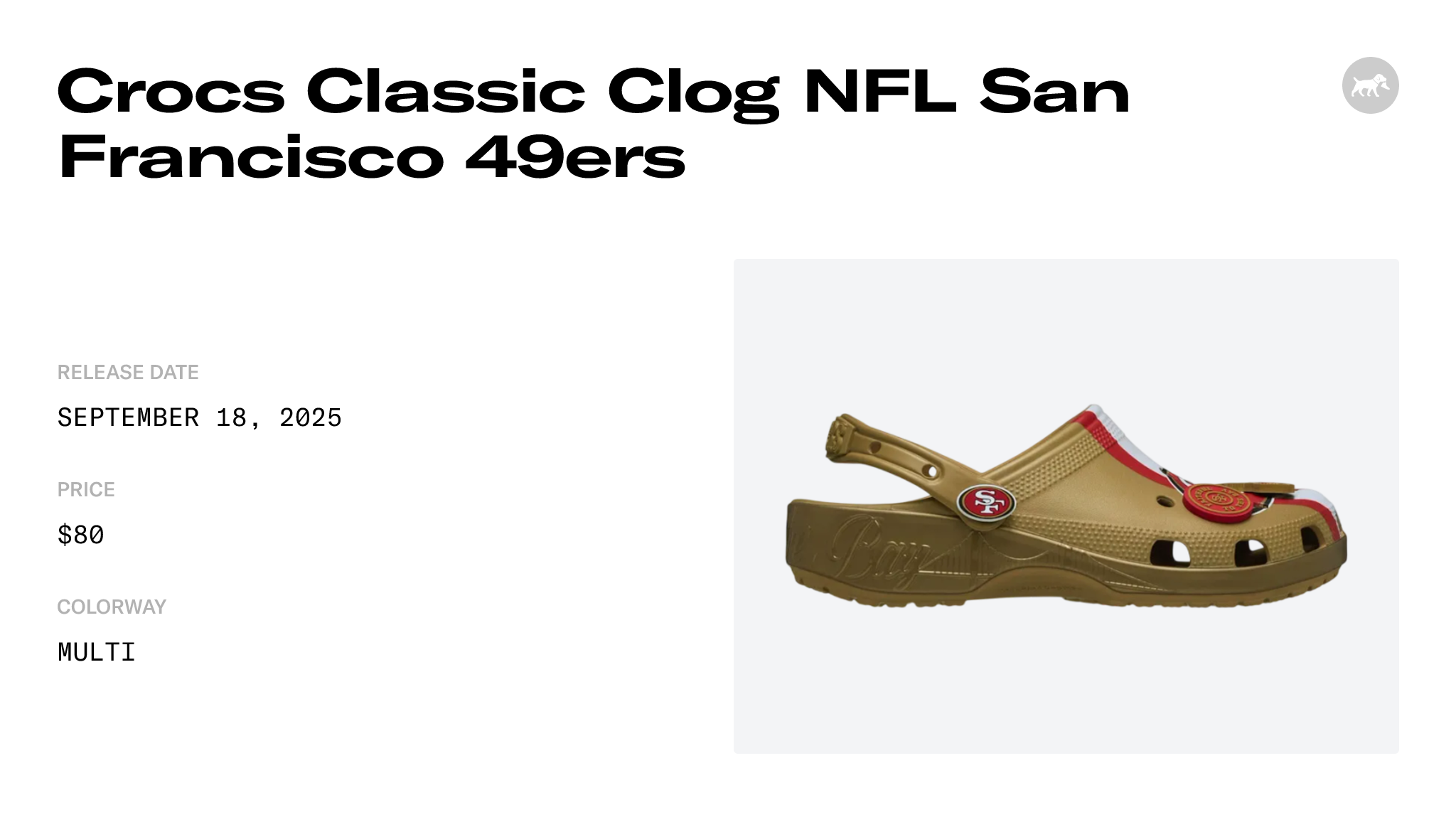 Crocs Classic Clog NFL San Francisco 49ers - 212445-90H Release Info