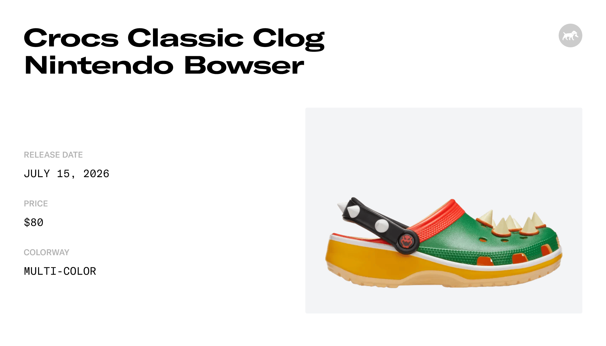 Crocs Classic Clog Nintendo Bowser - 212135-90H Release Info