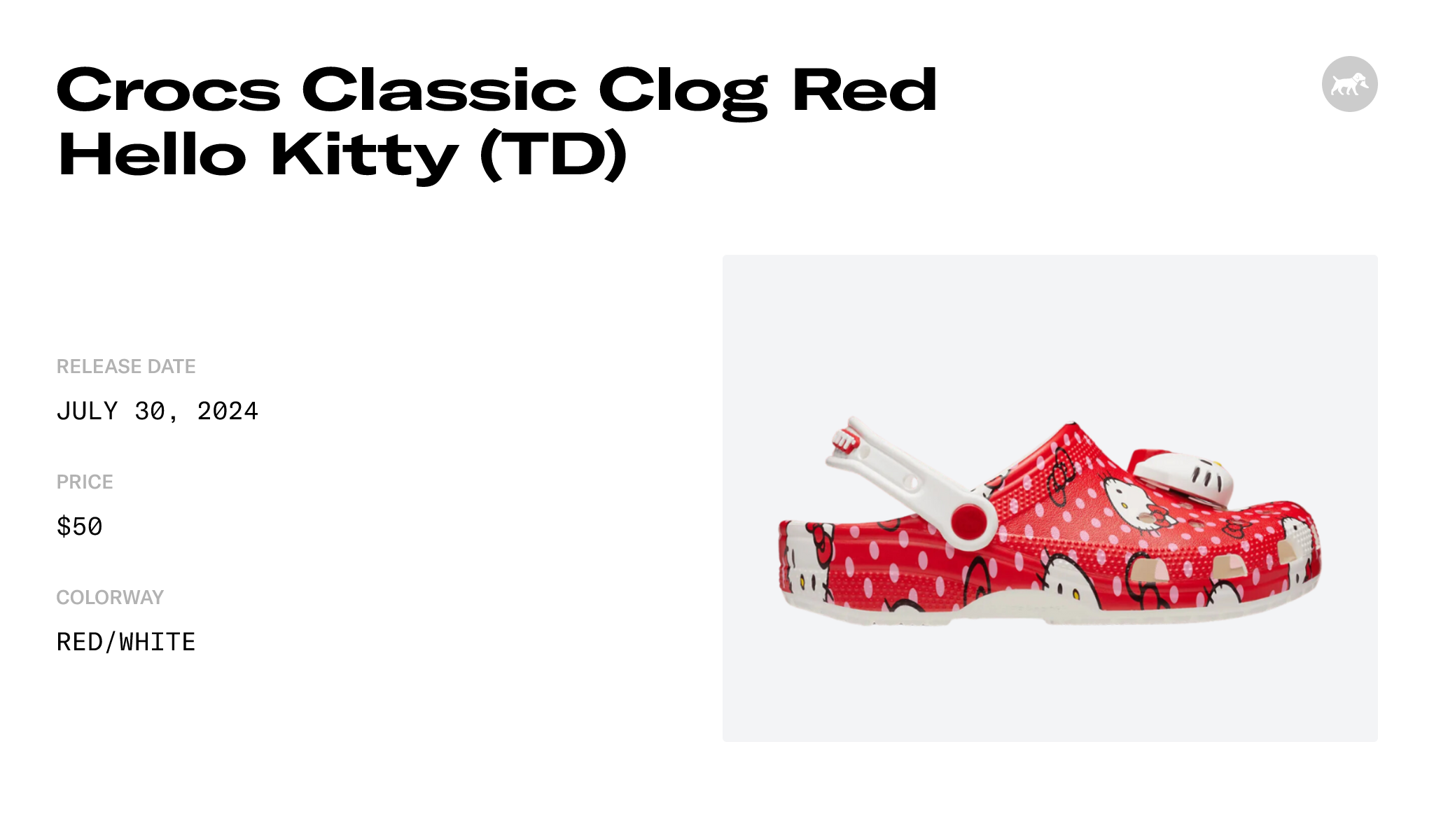 Crocs Classic Clog Red Hello Kitty (TD) - 210577-90H