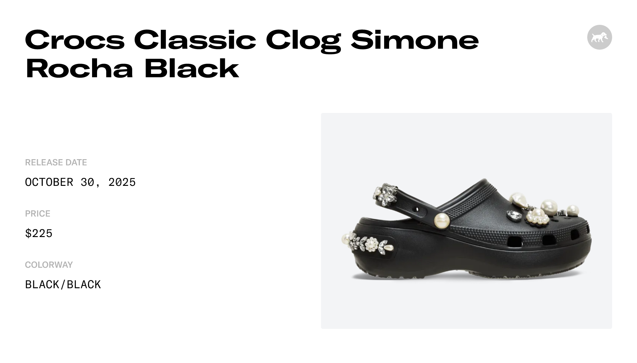 Crocs Classic Clog Simone Rocha Black - 211798-001