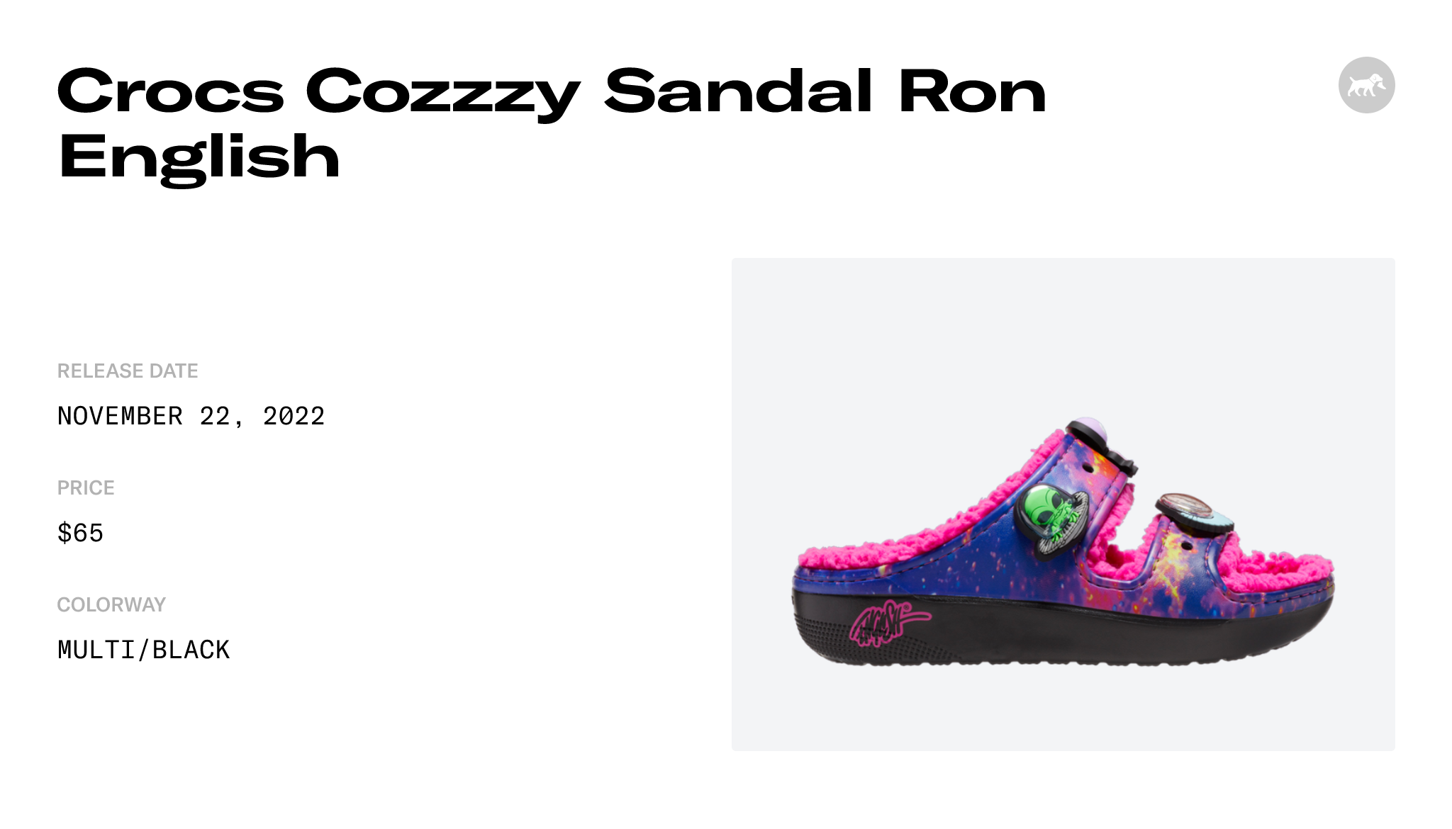 Crocs Cozzzy Sandal Ron English - 8136988 Raffles & Where to Buy