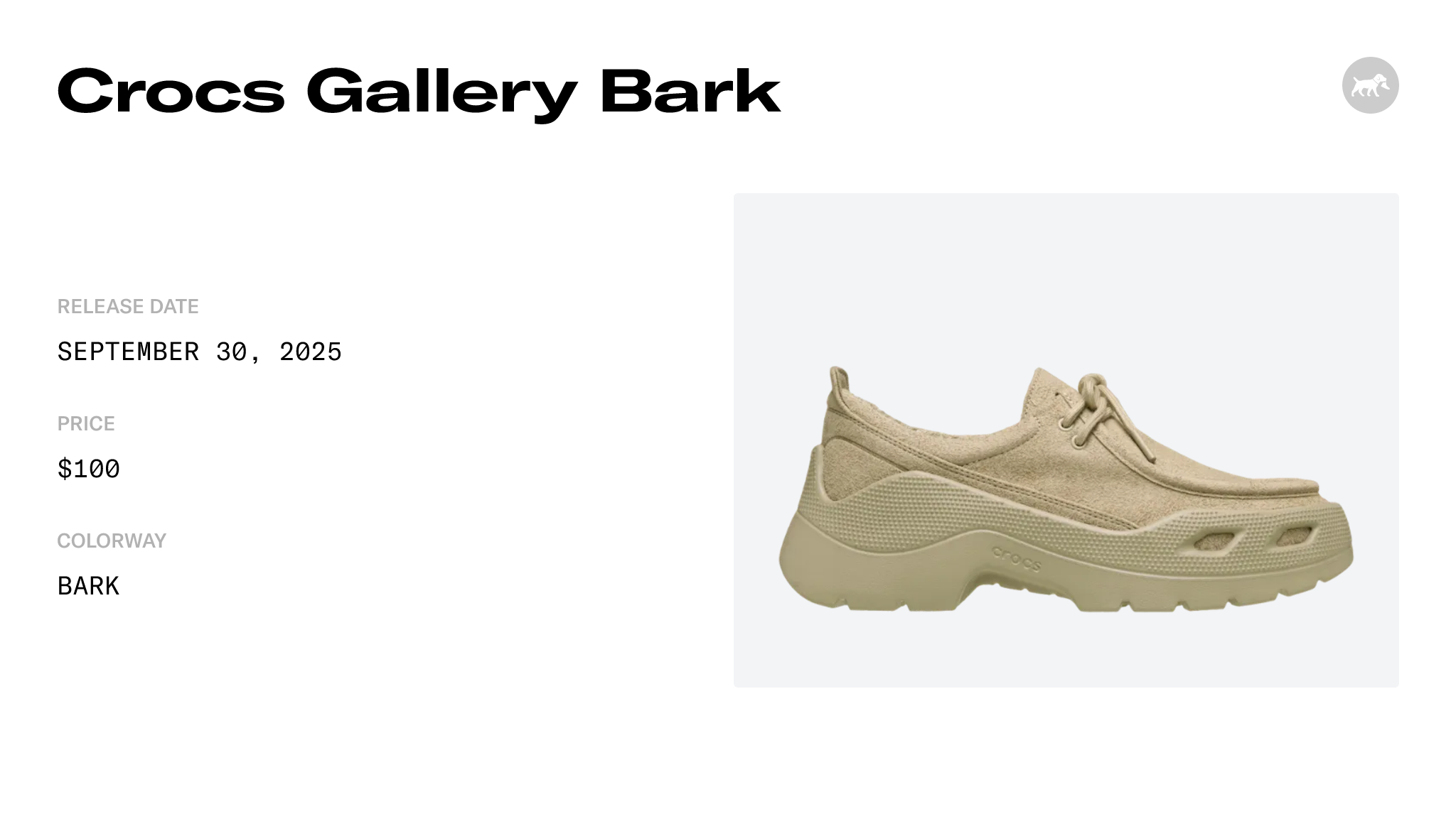 Crocs Gallery Bark - 210640-0IP Raffles & Where to Buy