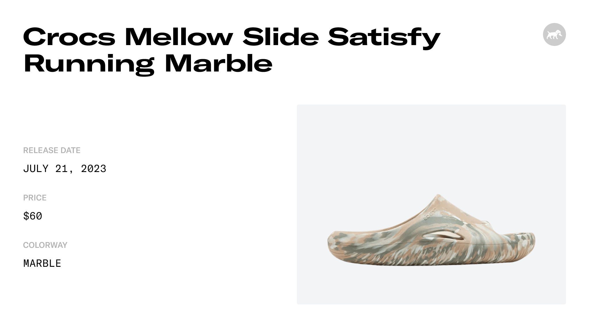 Crocs Mellow Slide Satisfy Running Marble - 208927-2ZM