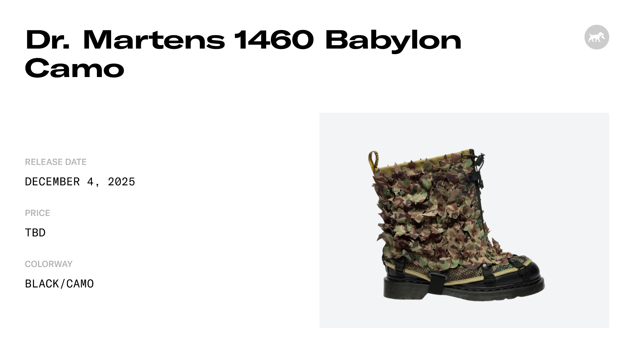 Dr. Martens 1460 Babylon Camo - 41853001 Raffles & Where to Buy