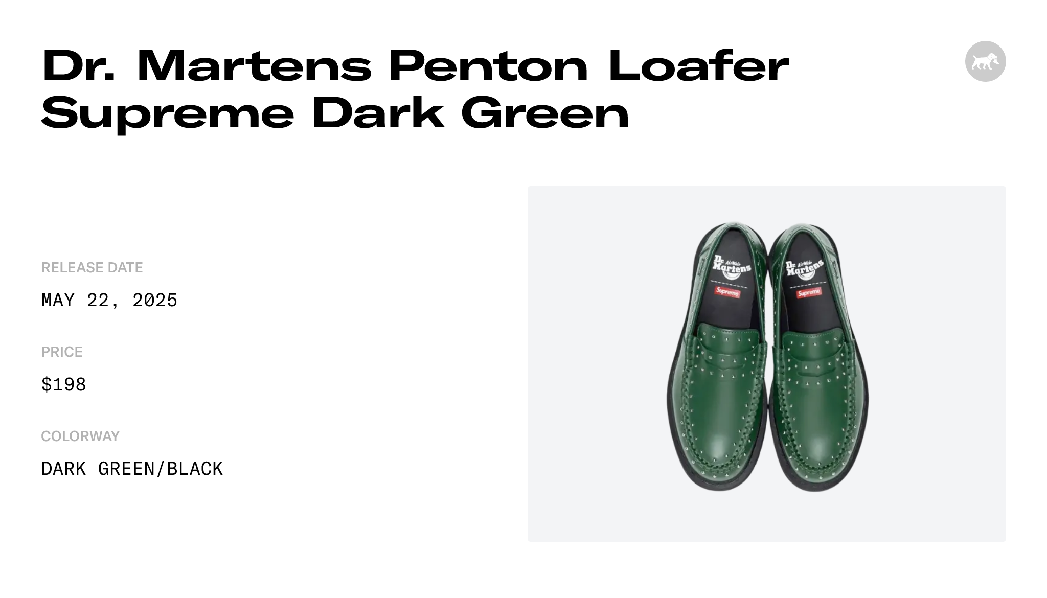 Dr. Martens Penton Loafer Supreme Dark Green Raffles & Where to Buy