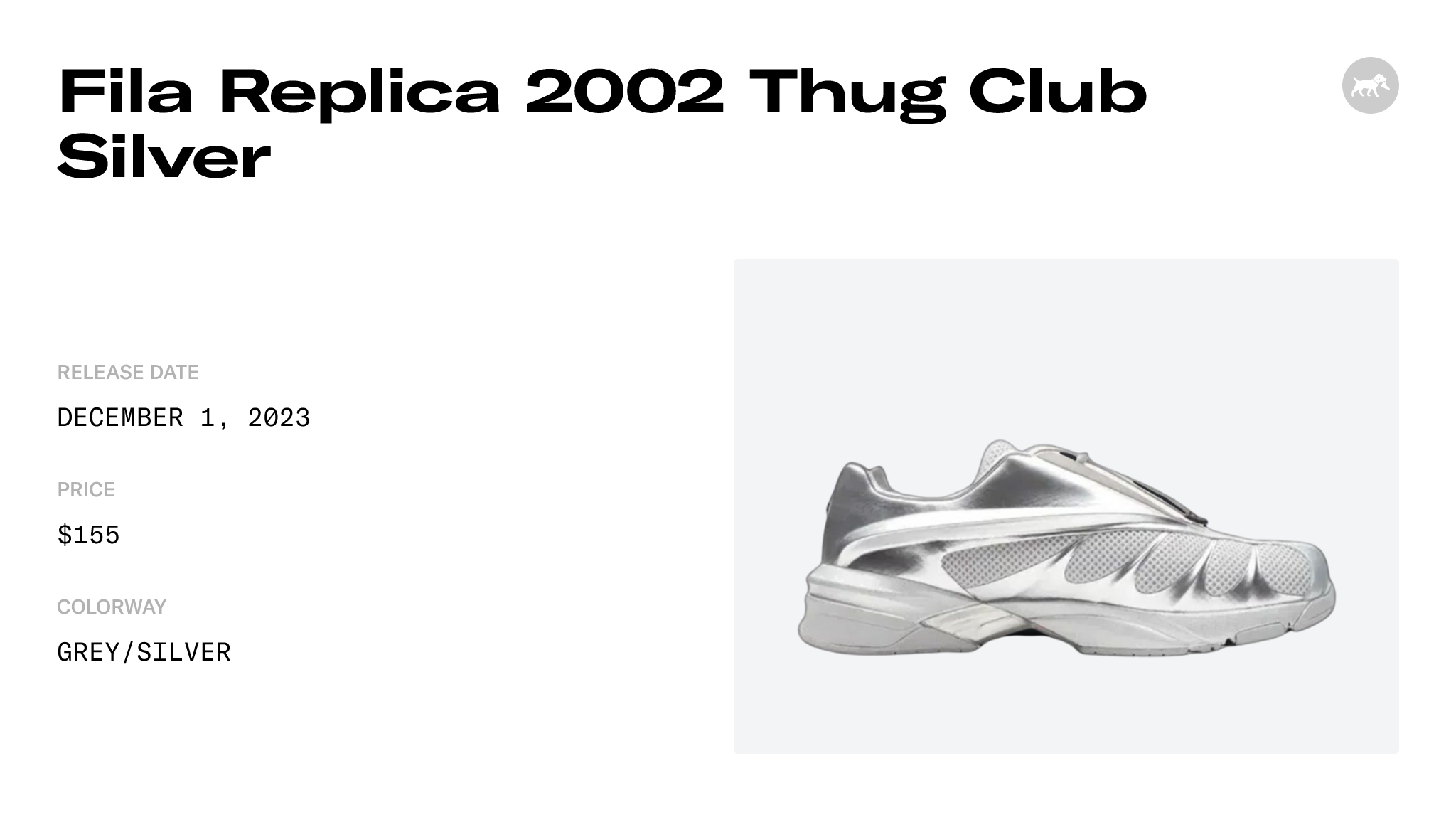 Fila Replica 2002 Thug Club Silver - 1RM02793G-071