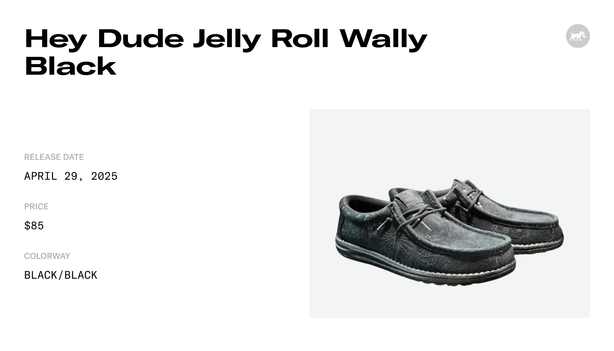Hey Dude Jelly Roll Wally Black Raffles & Where to Buy