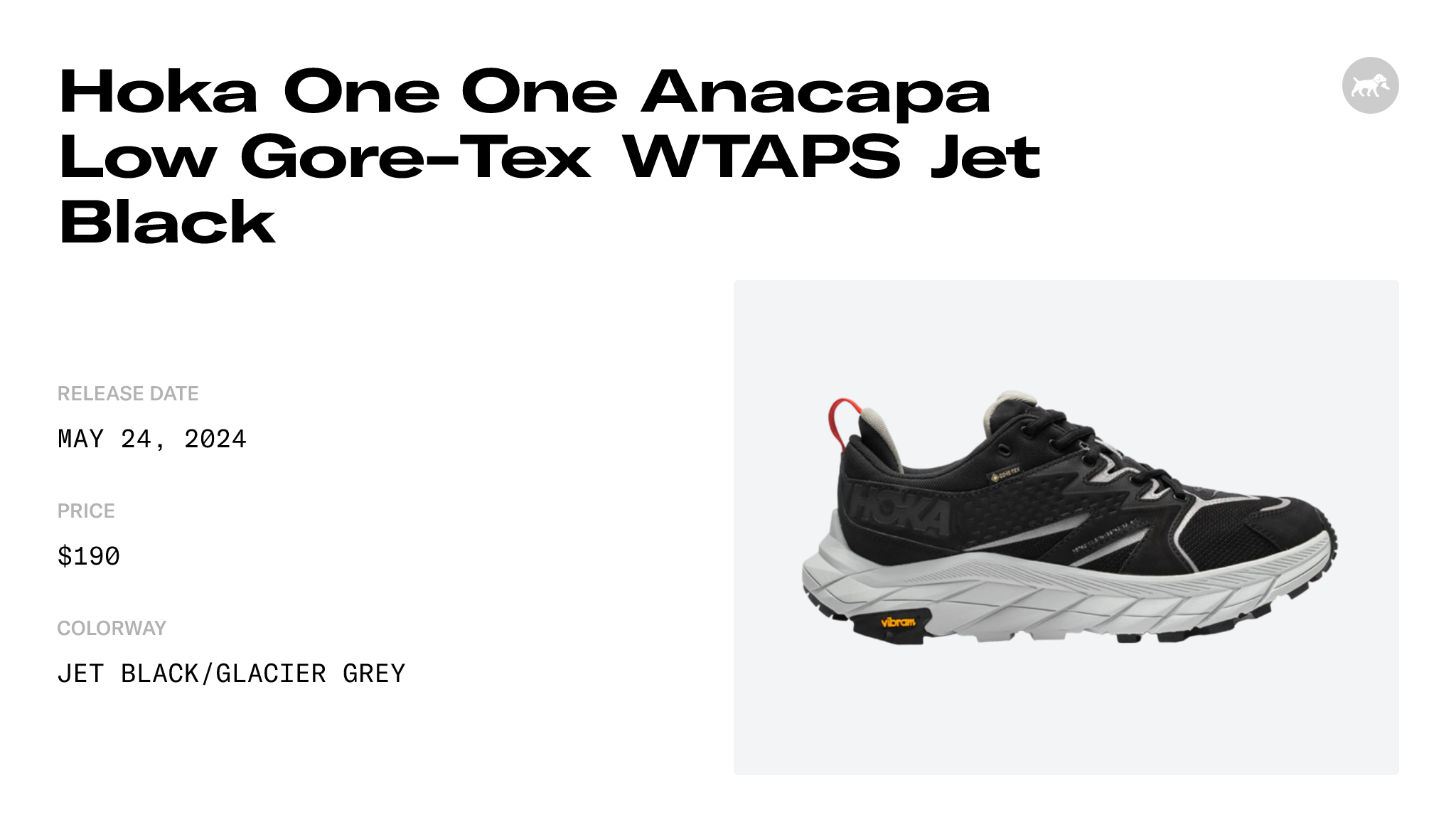 Hoka One One Anacapa Low Gore-Tex WTAPS Jet Black - 1155397-JTB