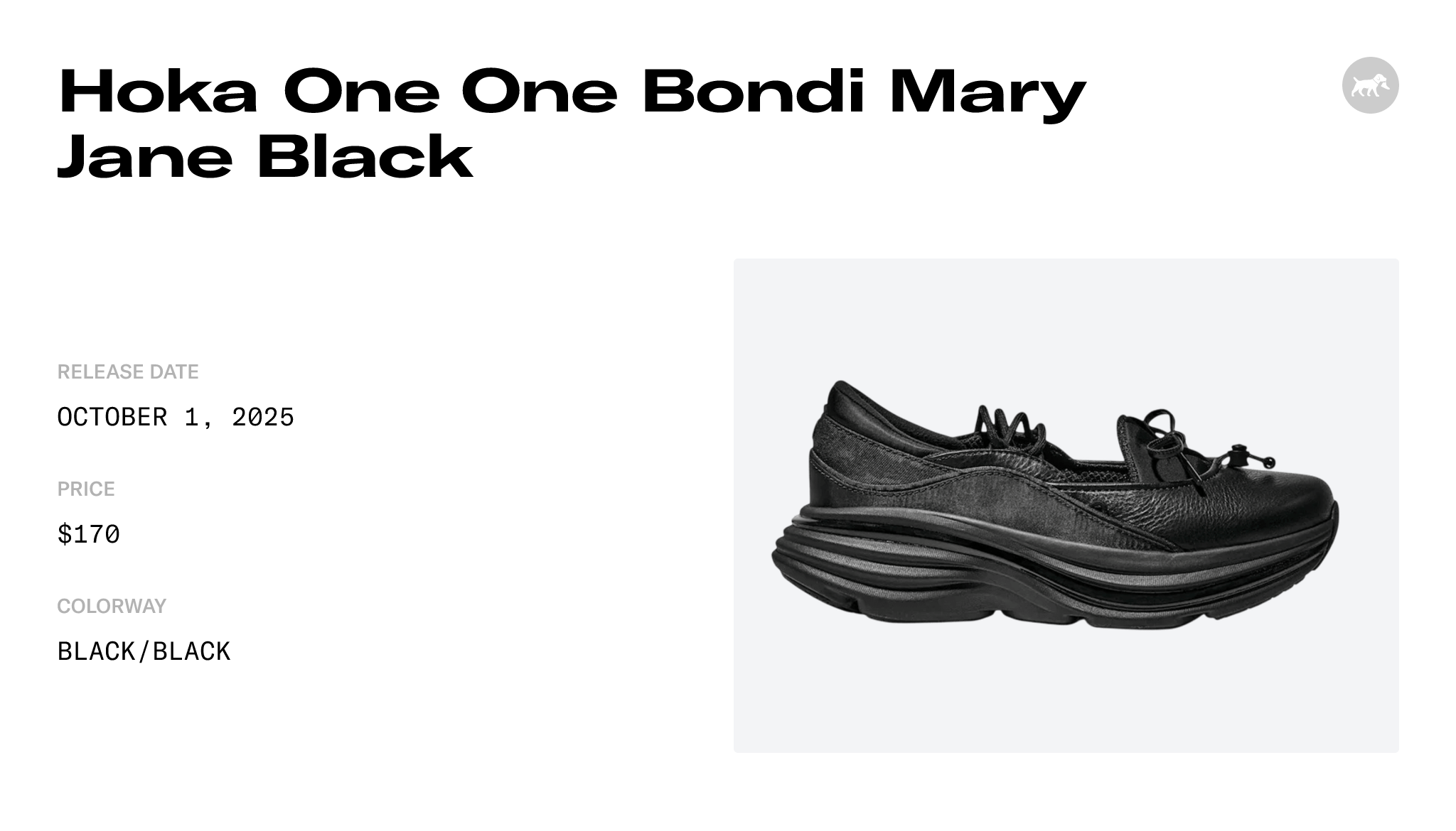 Hoka One One Bondi Mary Jane Black - 1171546-BBLC Raffles & Where to Buy