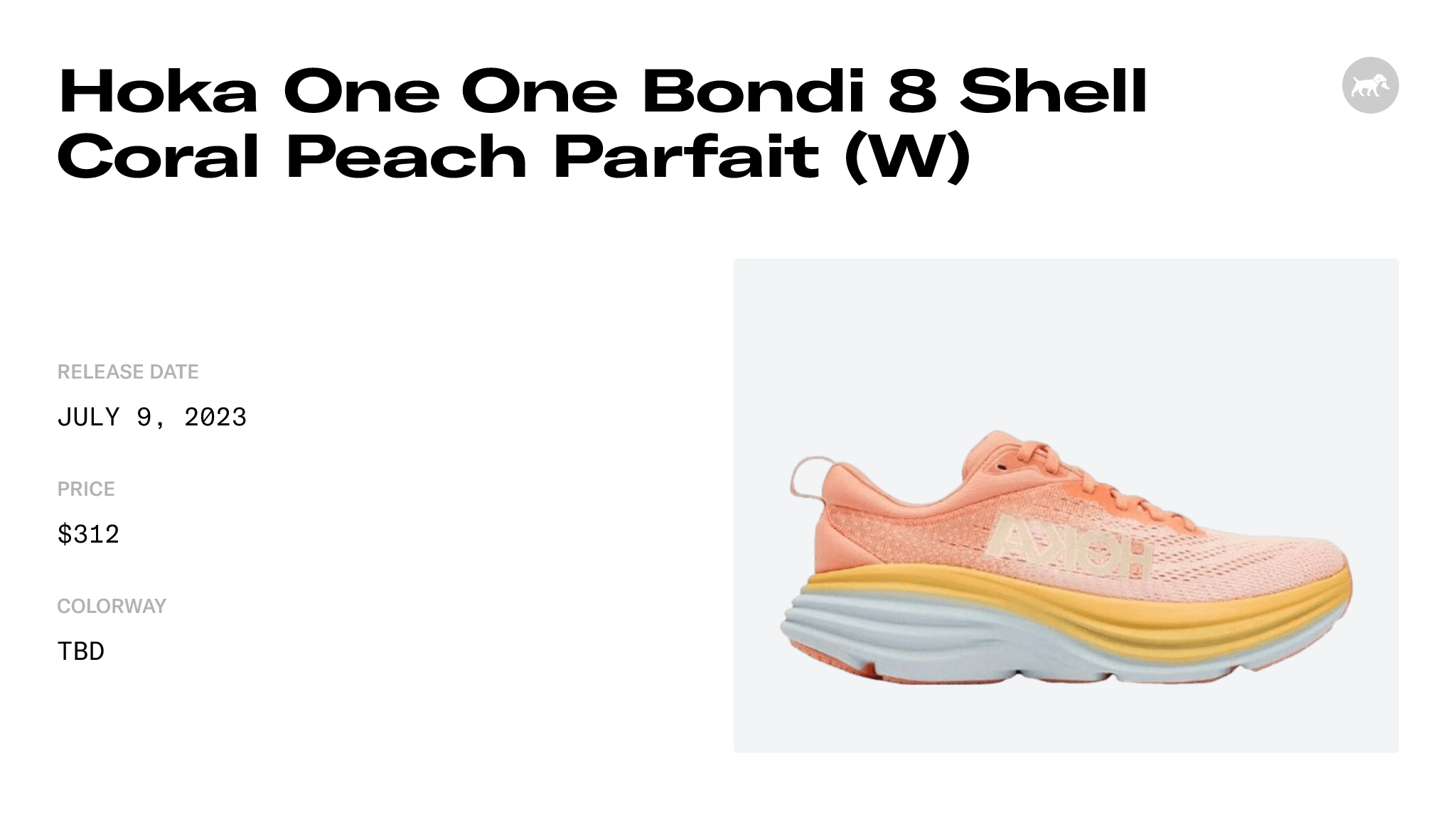 Hoka One One Bondi 8 Shell Coral Peach Parfait (W) - 1127952-SCPP