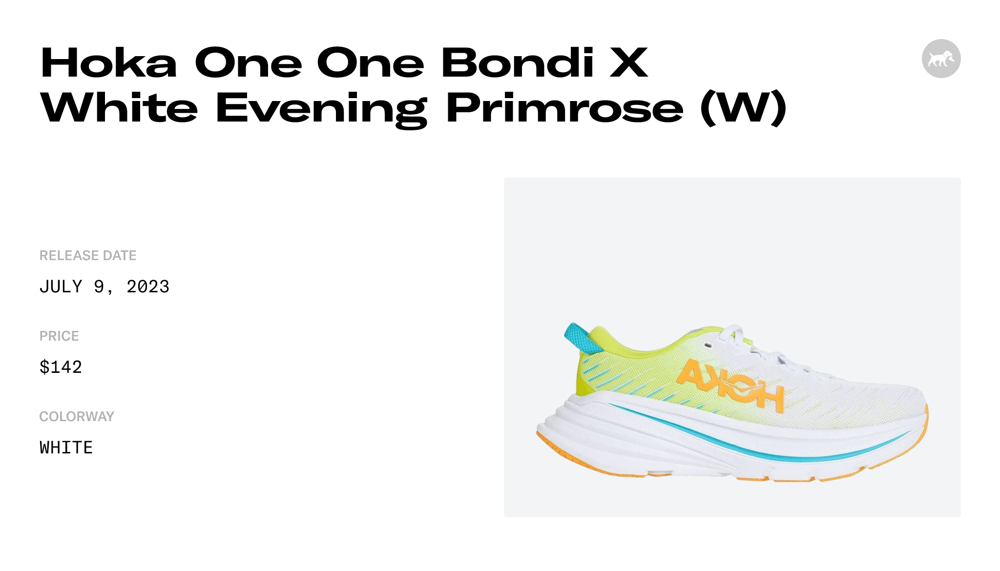 Hoka One One Bondi X White Evening Primrose (W) - 1113513-WEPR