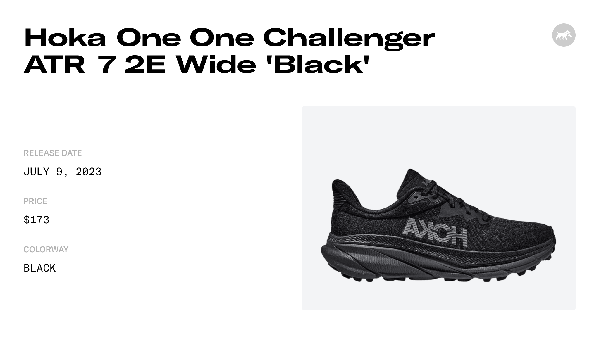 Hoka One One Challenger ATR 7 2E Wide 'Black' - 1134499-BBLC