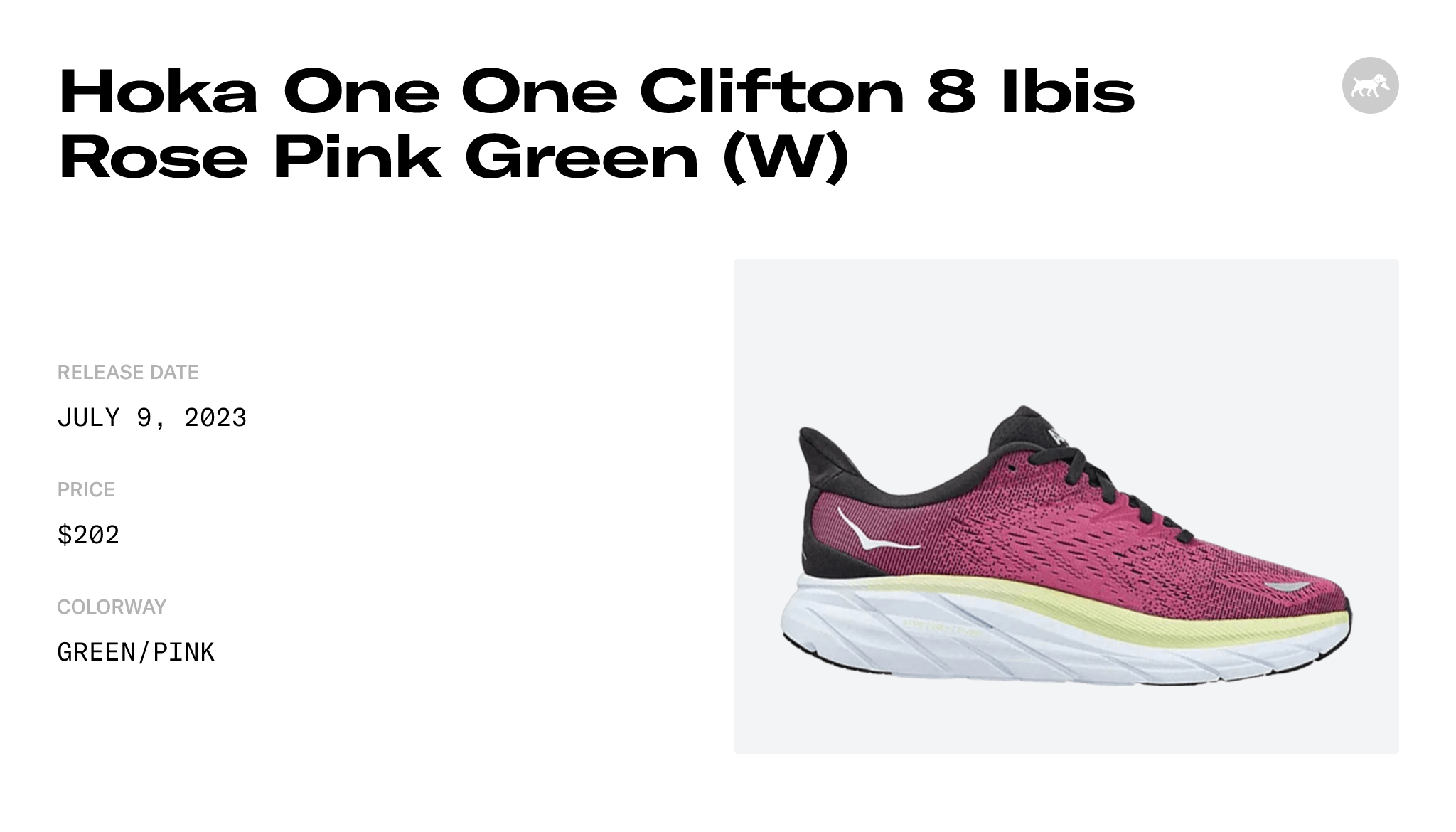 Hoka One One Clifton 8 Ibis Rose Pink Green (W) - 1119394-BGIR