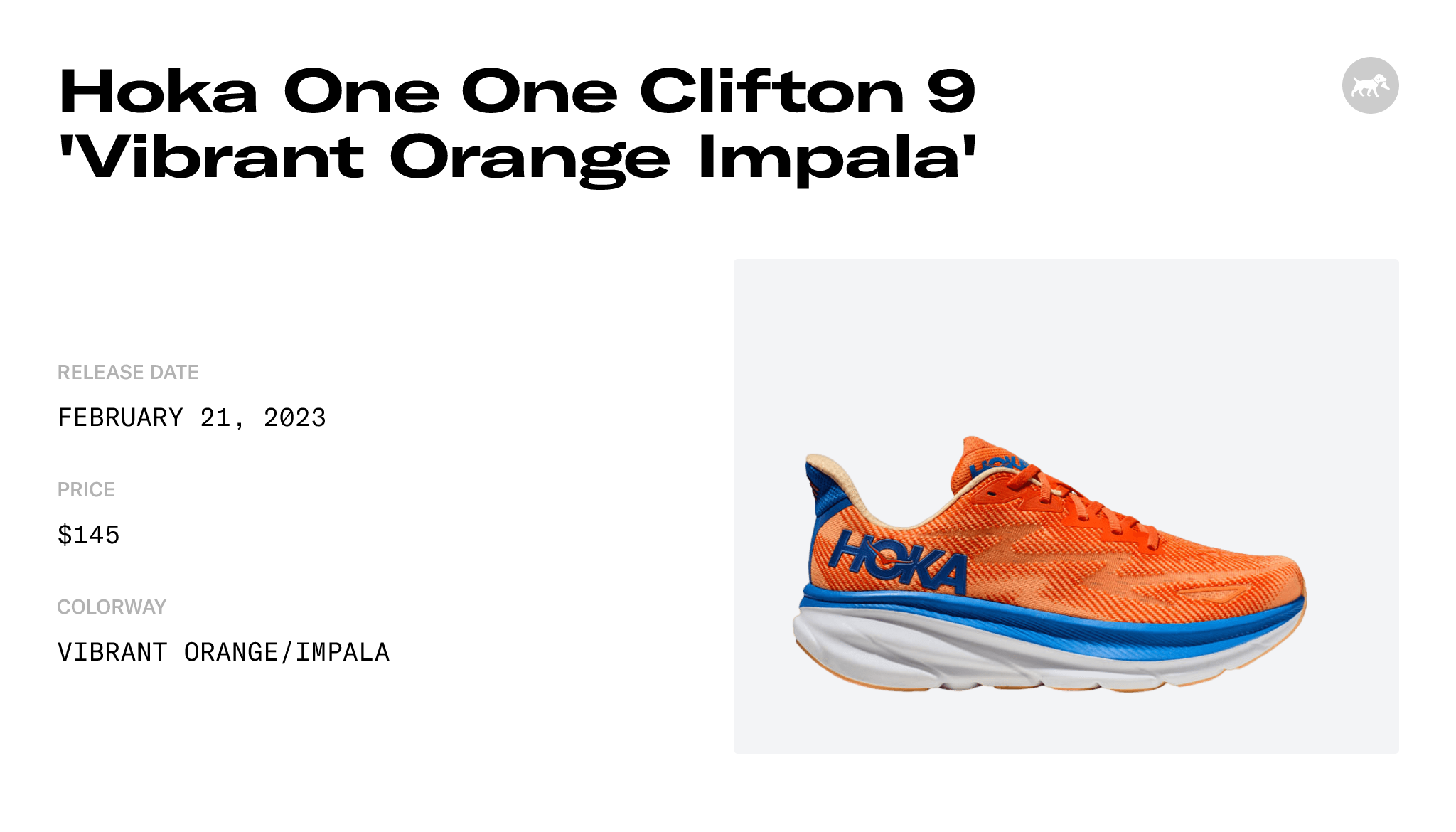 Hoka One One Clifton 9 'Vibrant Orange Impala' - 1127895-VOIM