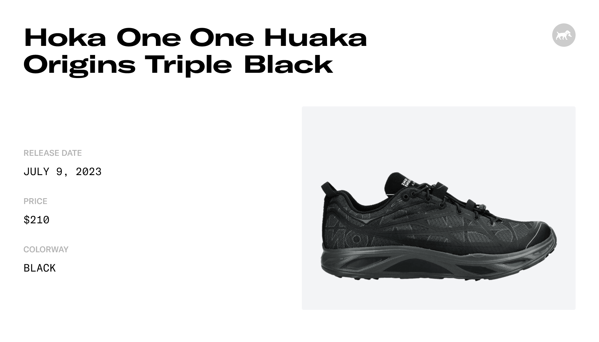 Hoka One One Huaka Origins Triple Black - 1134452-BBLC