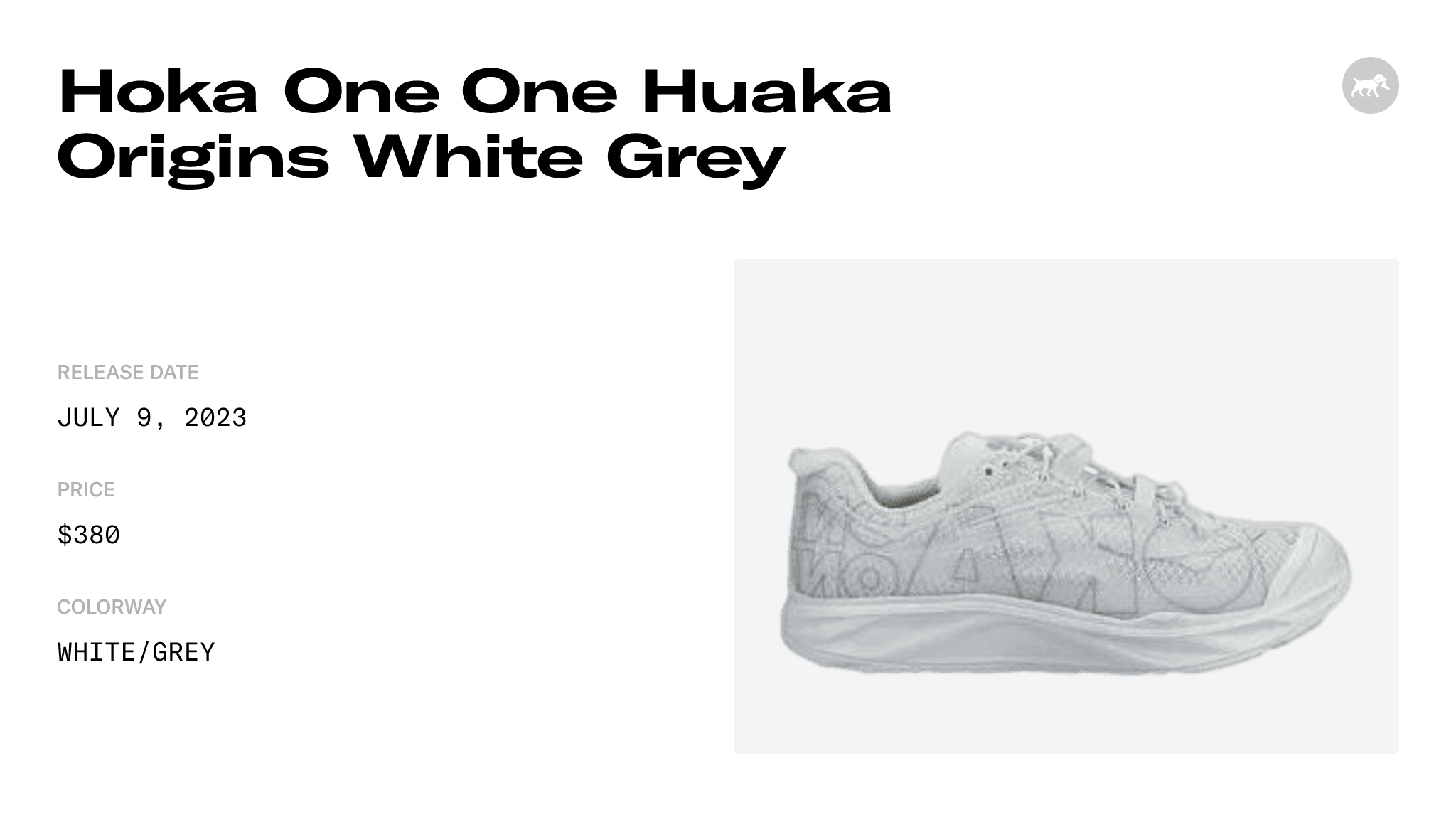 Hoka One One Huaka Origins White Grey - 1134452-WWH