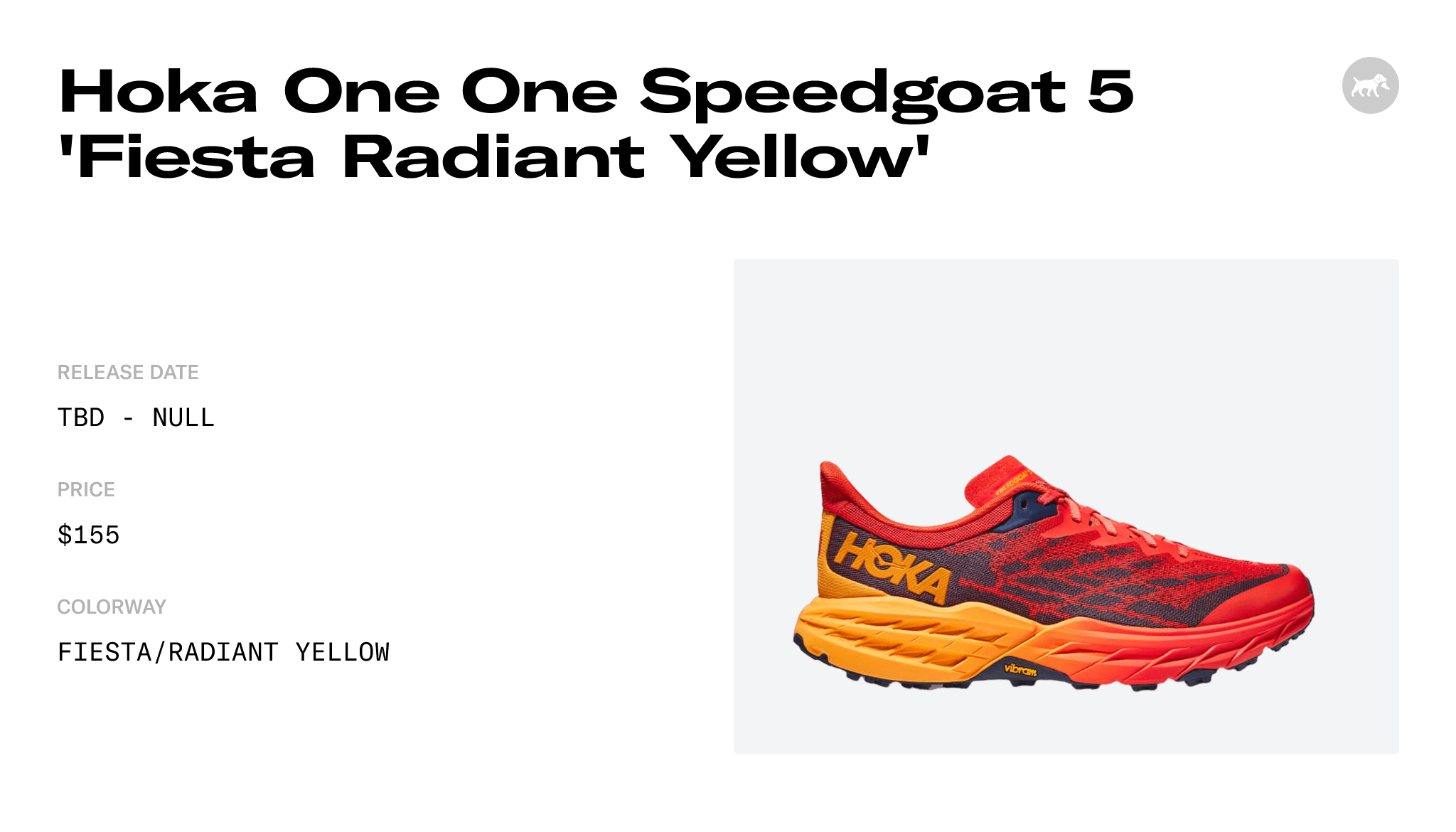 Hoka One One Speedgoat 5 'Fiesta Radiant Yellow' - 1123157-FRYL Release ...