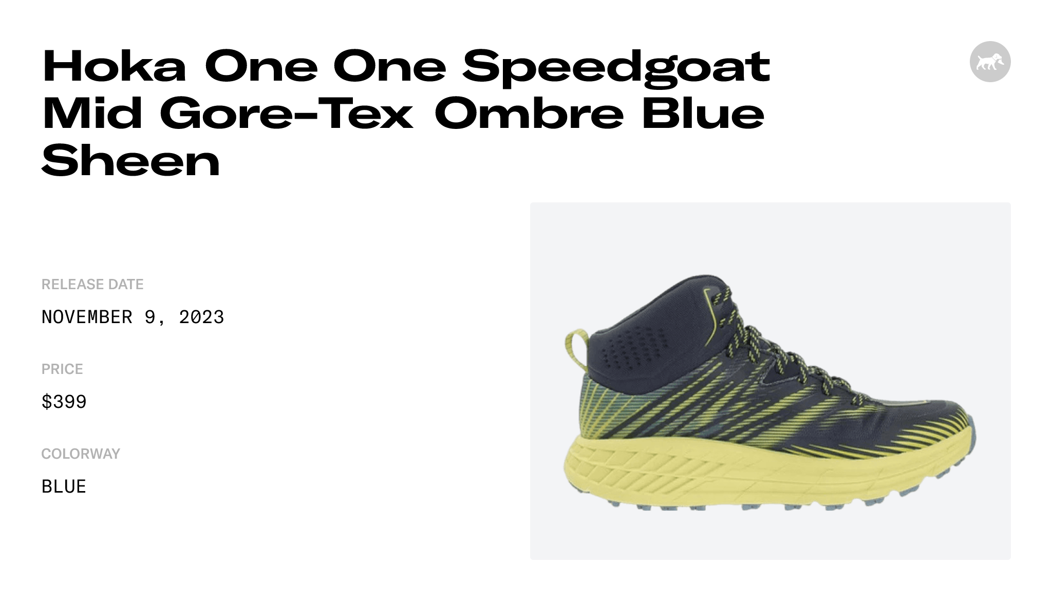 Hoka One One Speedgoat Mid Gore-Tex Ombre Blue Sheen - 1106532-OBBS