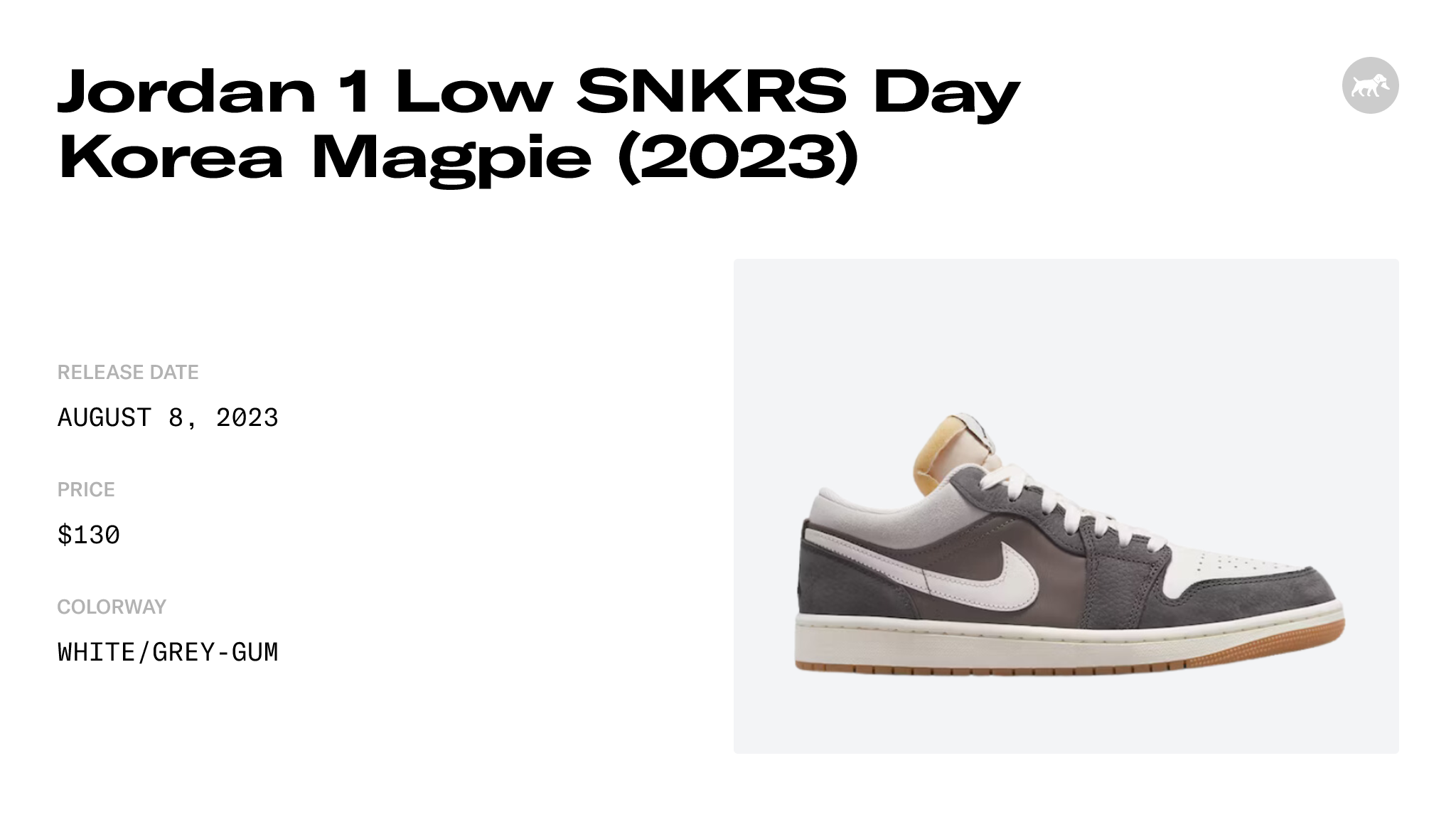 Jordan 1 Low SNKRS Day Korea Magpie (2023) - FD0399-004