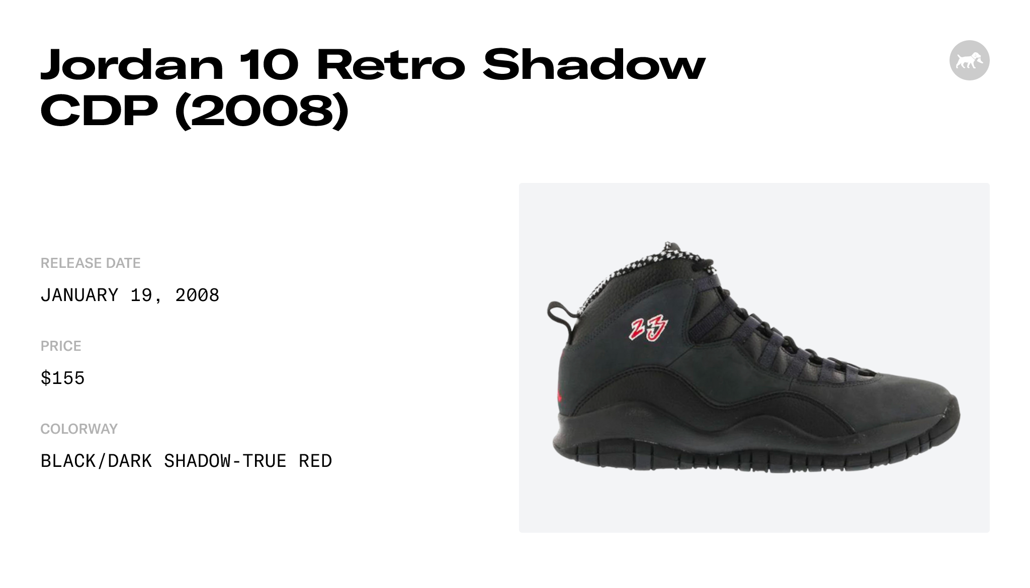 Jordan 10 Retro Shadow CDP (2008) - 310805-061 Raffles & Where to Buy