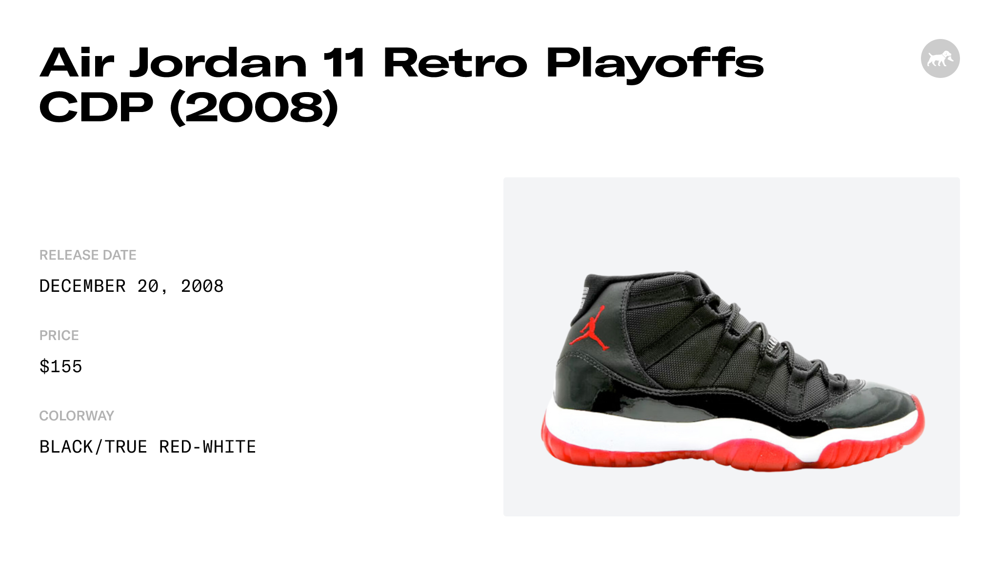 Air Jordan 11 Retro Playoffs CDP (2008) - 136046-062