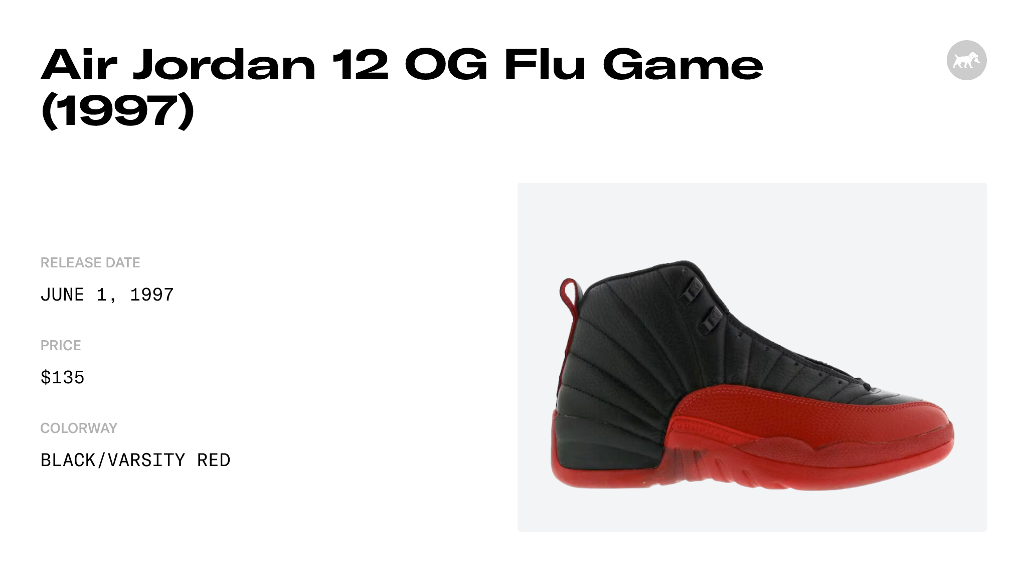 Air Jordan 12 OG Flu Game (1997) - 130690-061 Raffles & Where to Buy