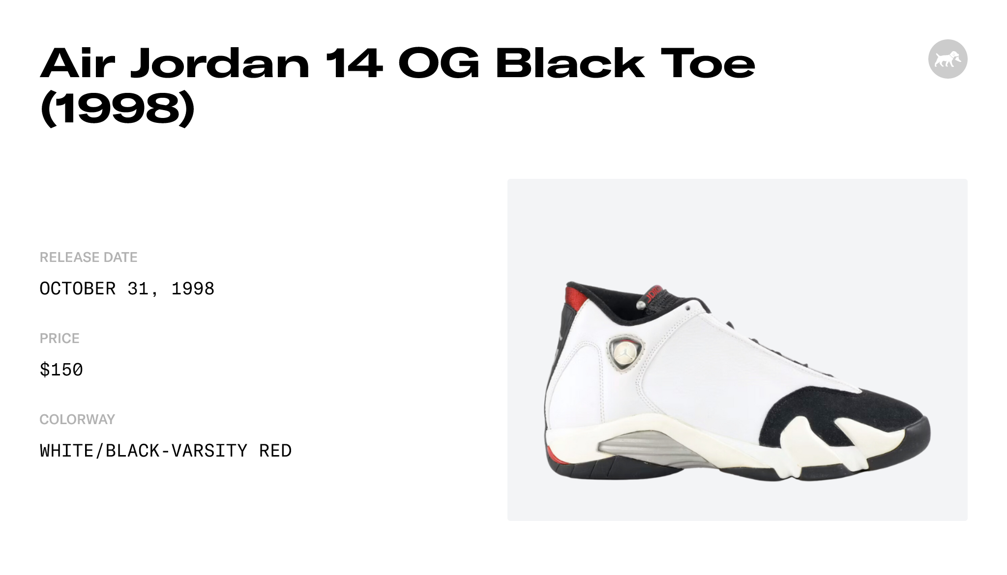 Air Jordan 14 OG Black Toe (1998) - 136011-101 Raffles & Where to Buy