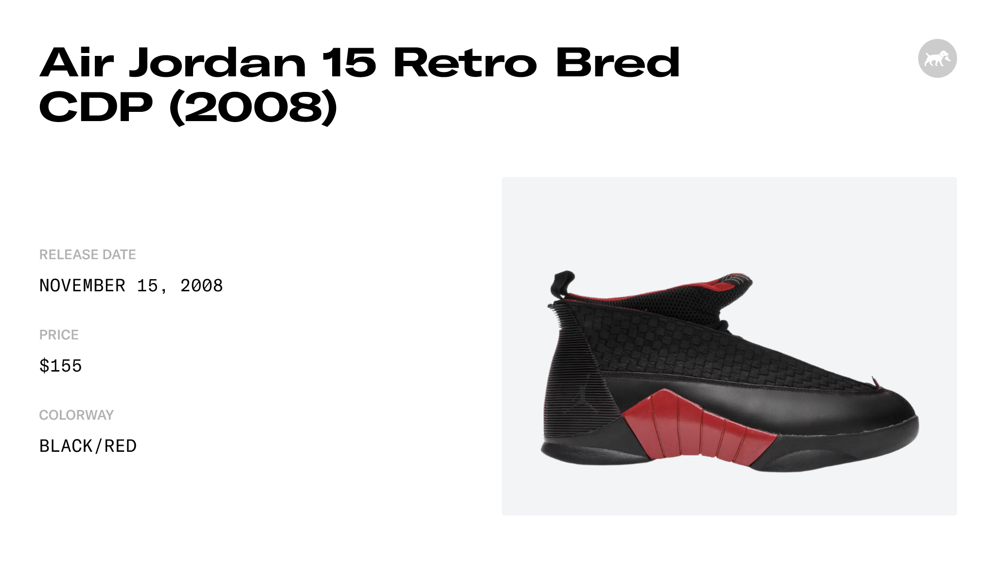 Air Jordan 15 Retro Bred CDP (2008) - 317111-062 Raffles & Where to Buy