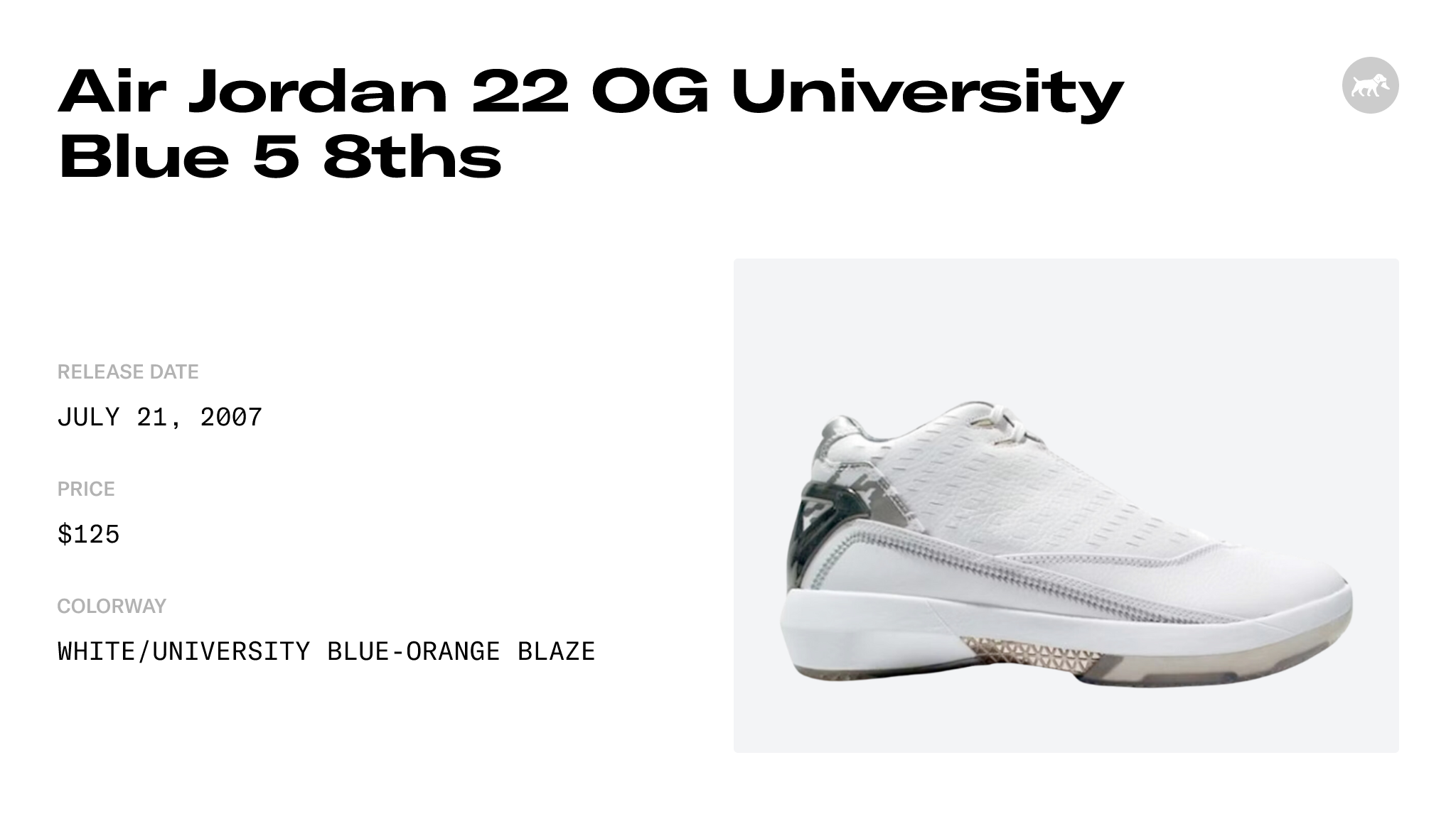 Air Jordan 22 OG University Blue 5 8ths - 316381-141
