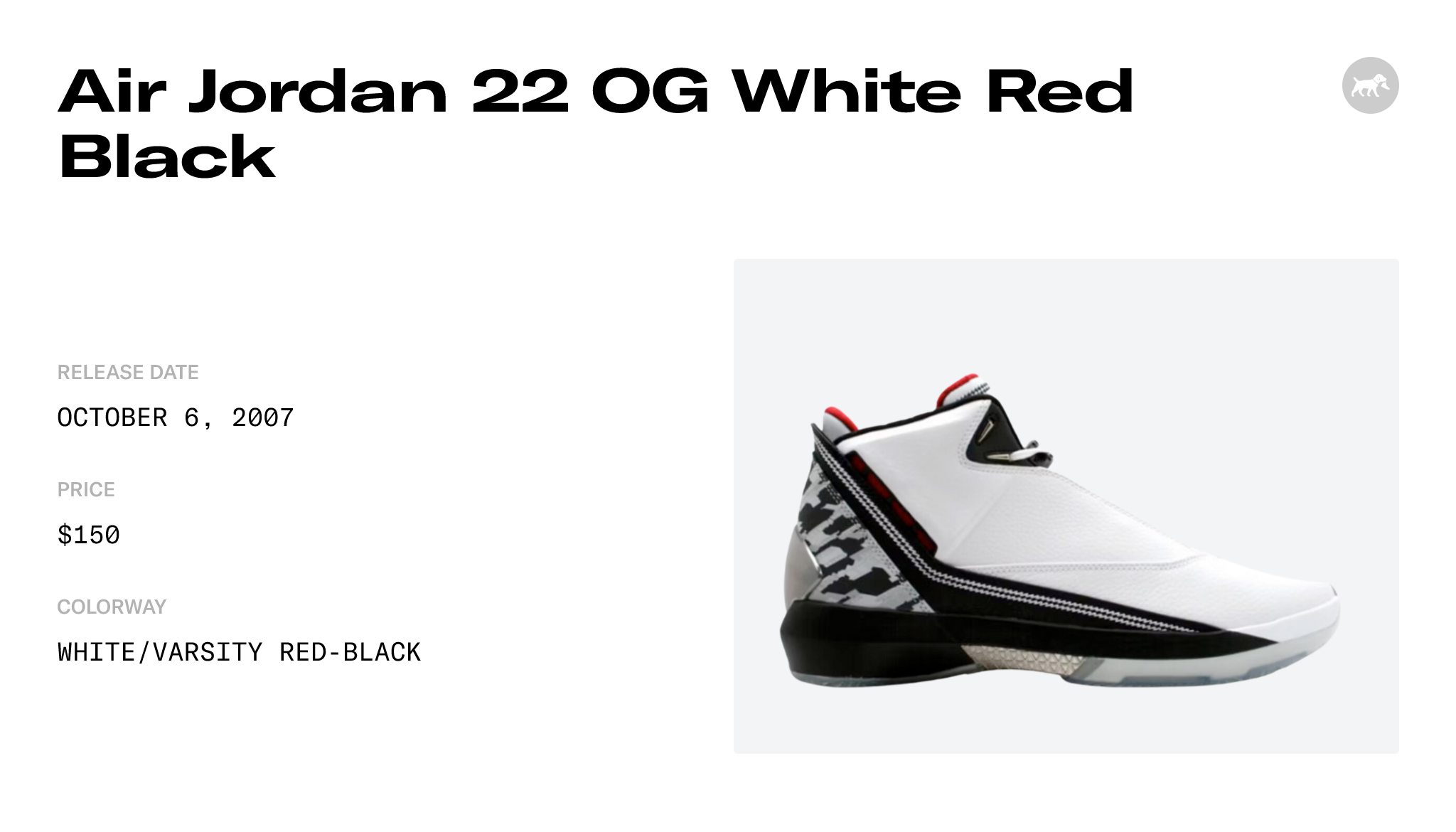 Air Jordan 22 OG White Red Black - 314141-161 Raffles & Where to Buy
