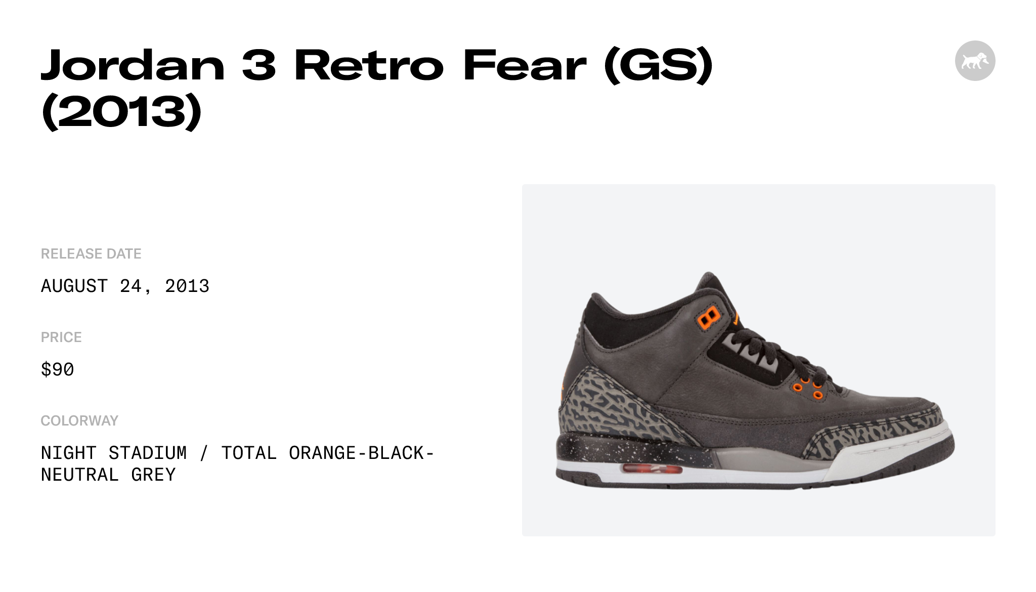 Jordan 3 Retro Fear (GS) (2013) - 626968-040 Raffles & Where to Buy