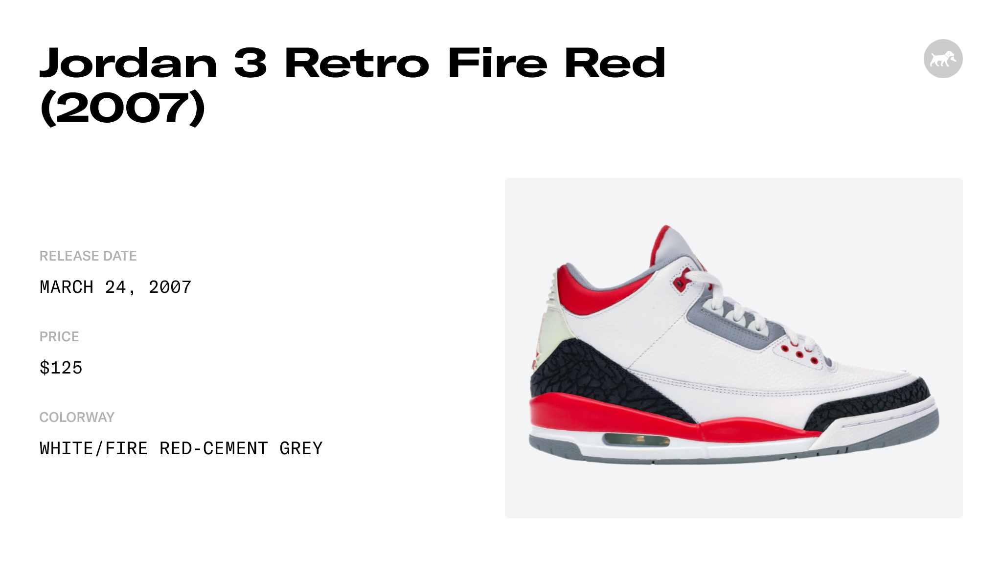 Jordan 3 Retro Fire Red (2007) - 136064-161 Raffles & Where to Buy