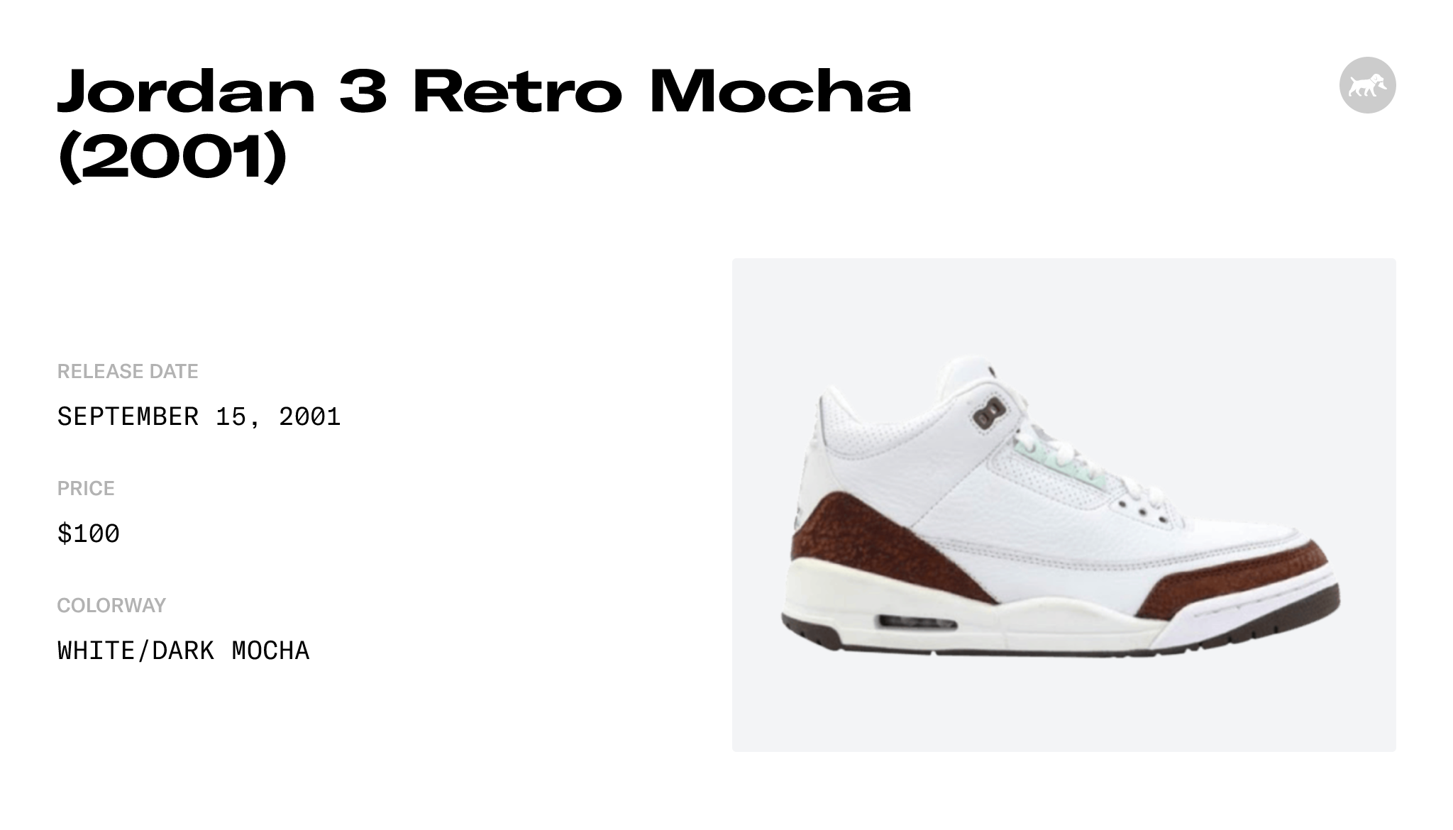 Jordan 3 Retro Mocha (2001) - 136064-121 Raffles & Where to Buy