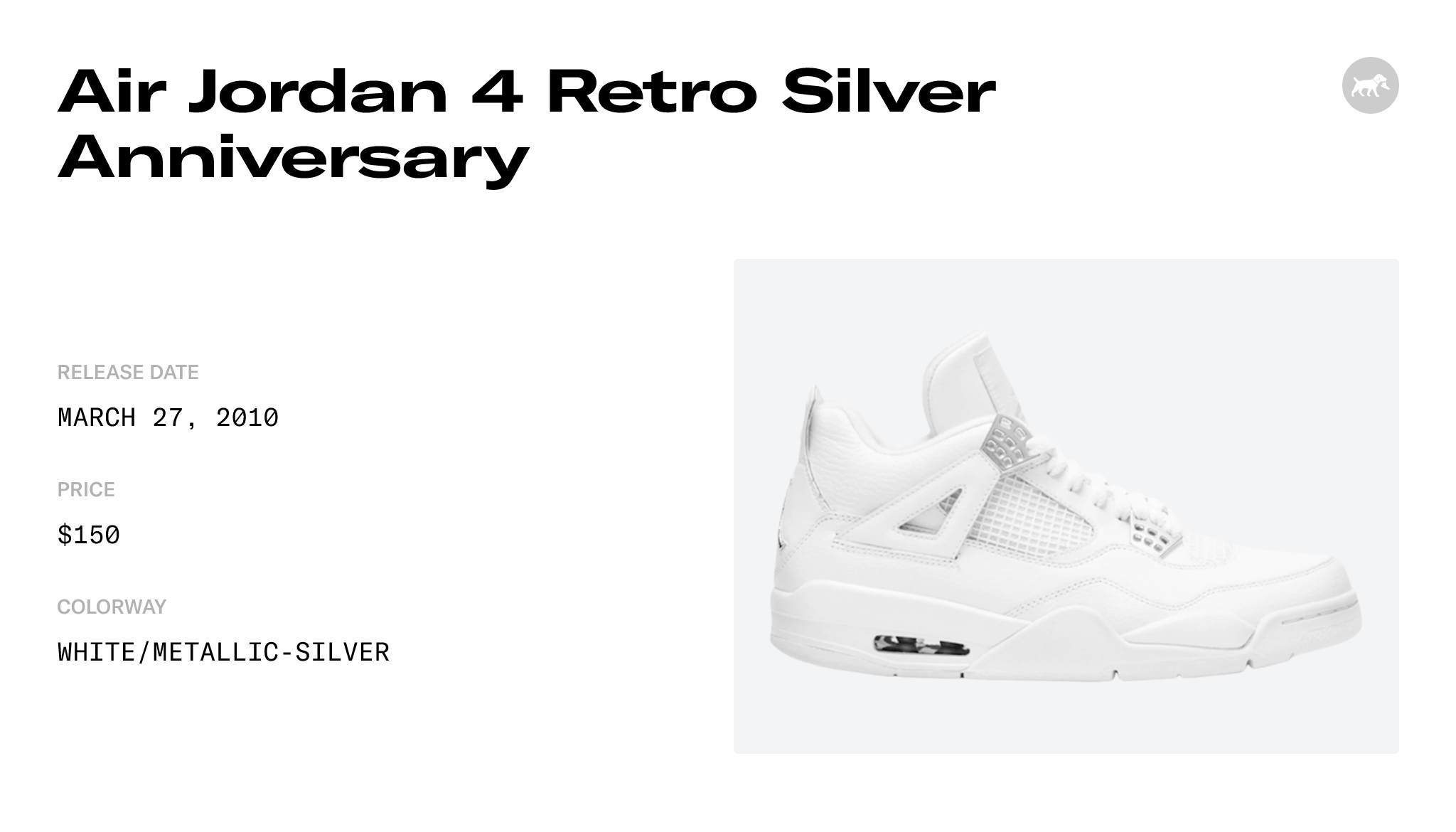 Air Jordan 4 Retro Silver Anniversary - 408202-101